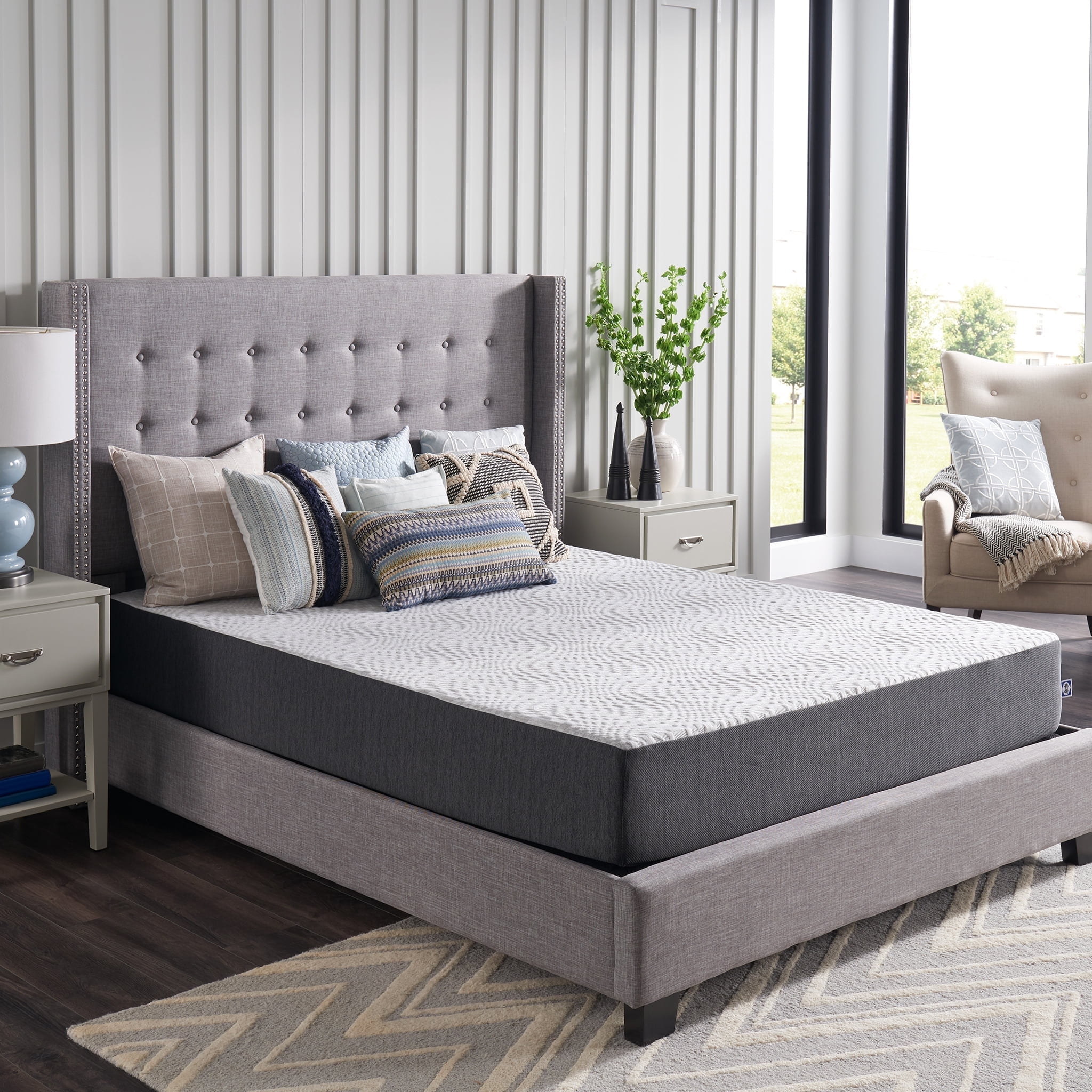 "Sealy Cooling 10"" Gel Infused Memory Foam Mattress, Queen Size, in a ...