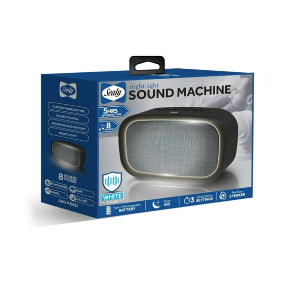 Sealy Fabric Rubberized Sleep Speaker, Adjustable Light & Noise Level ...
