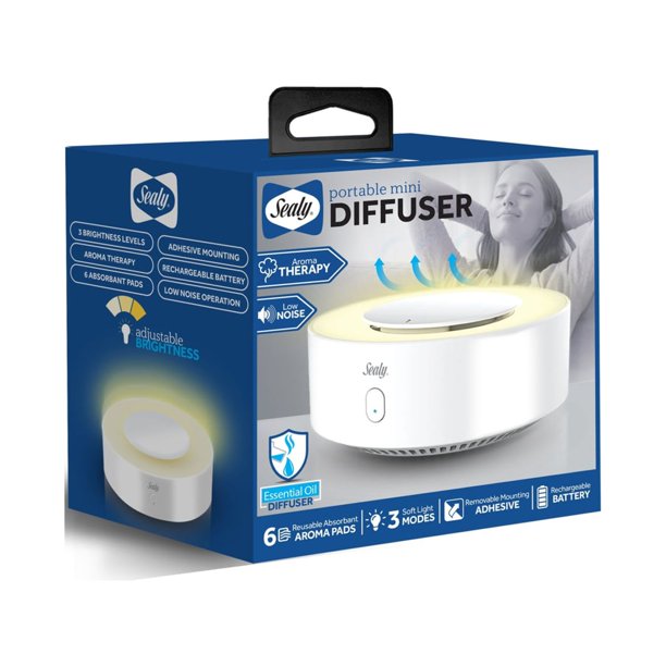 Sealy Portable Mini Essential Oil Diffuser W Adhesive Mounting Df 100 Walmart Business Supplies