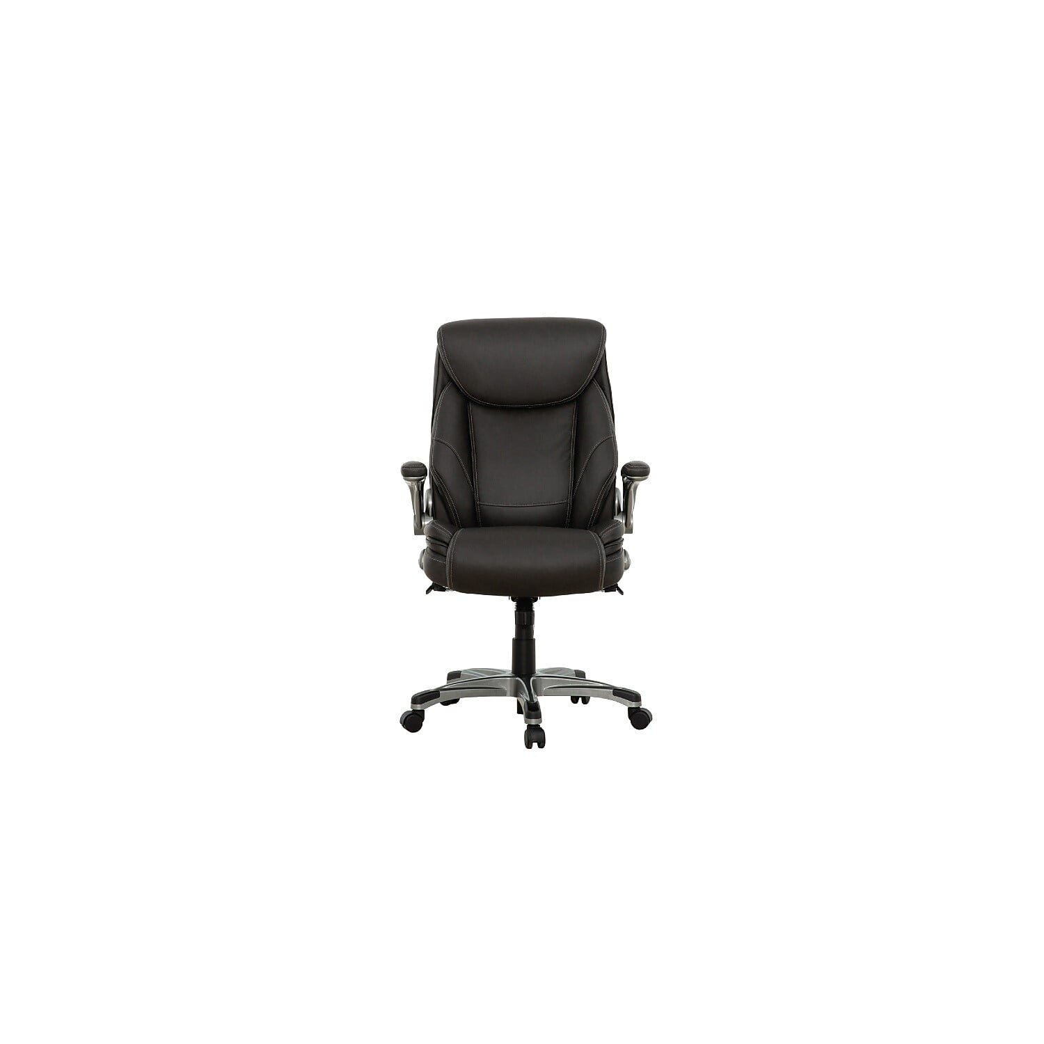 Sealy Ryder Gray Bonded Leather Office Chair with Plywood Frame & Flip ...