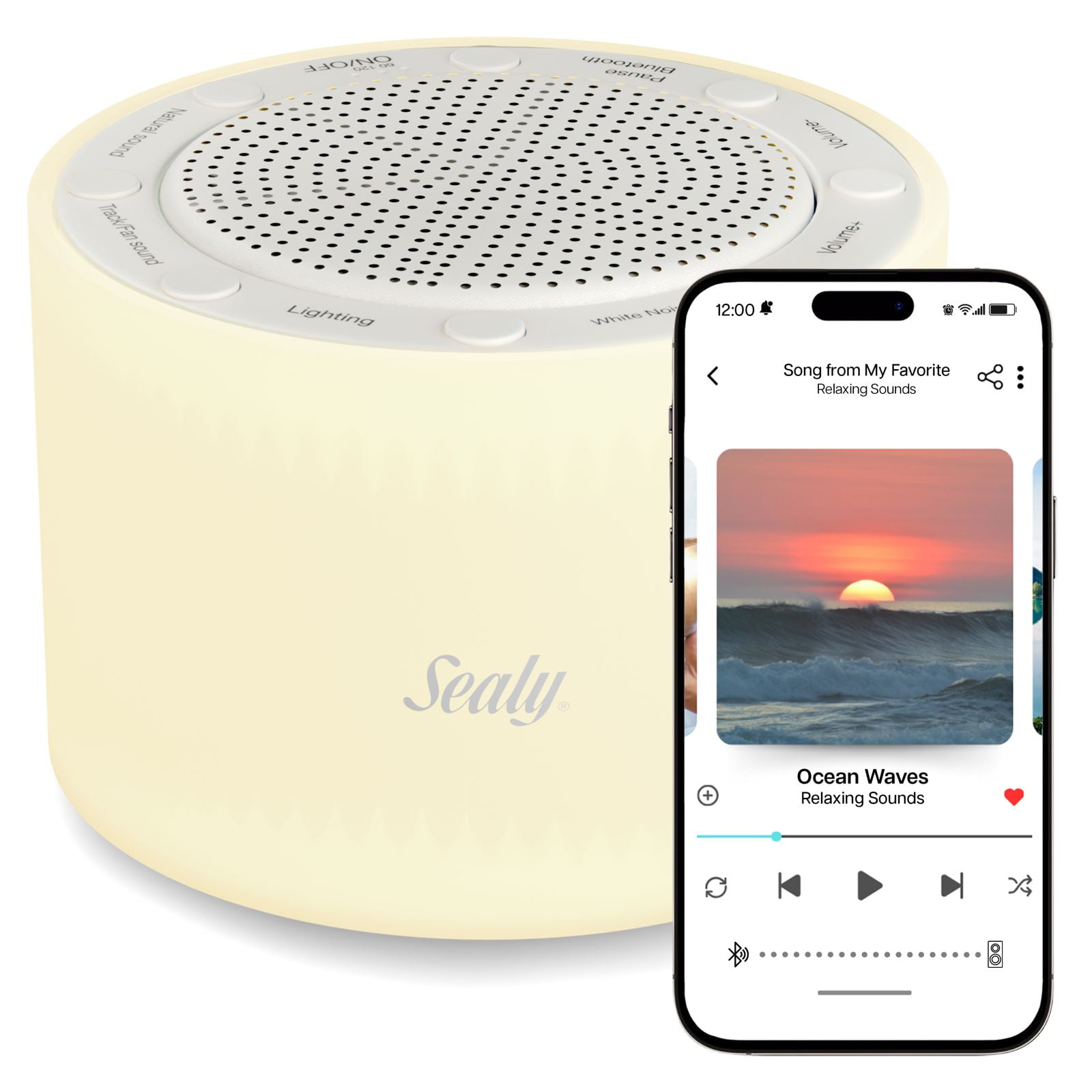 Sealy Wireless Sleep Sound Machine & Night Light ? 14 Sound Modes ...