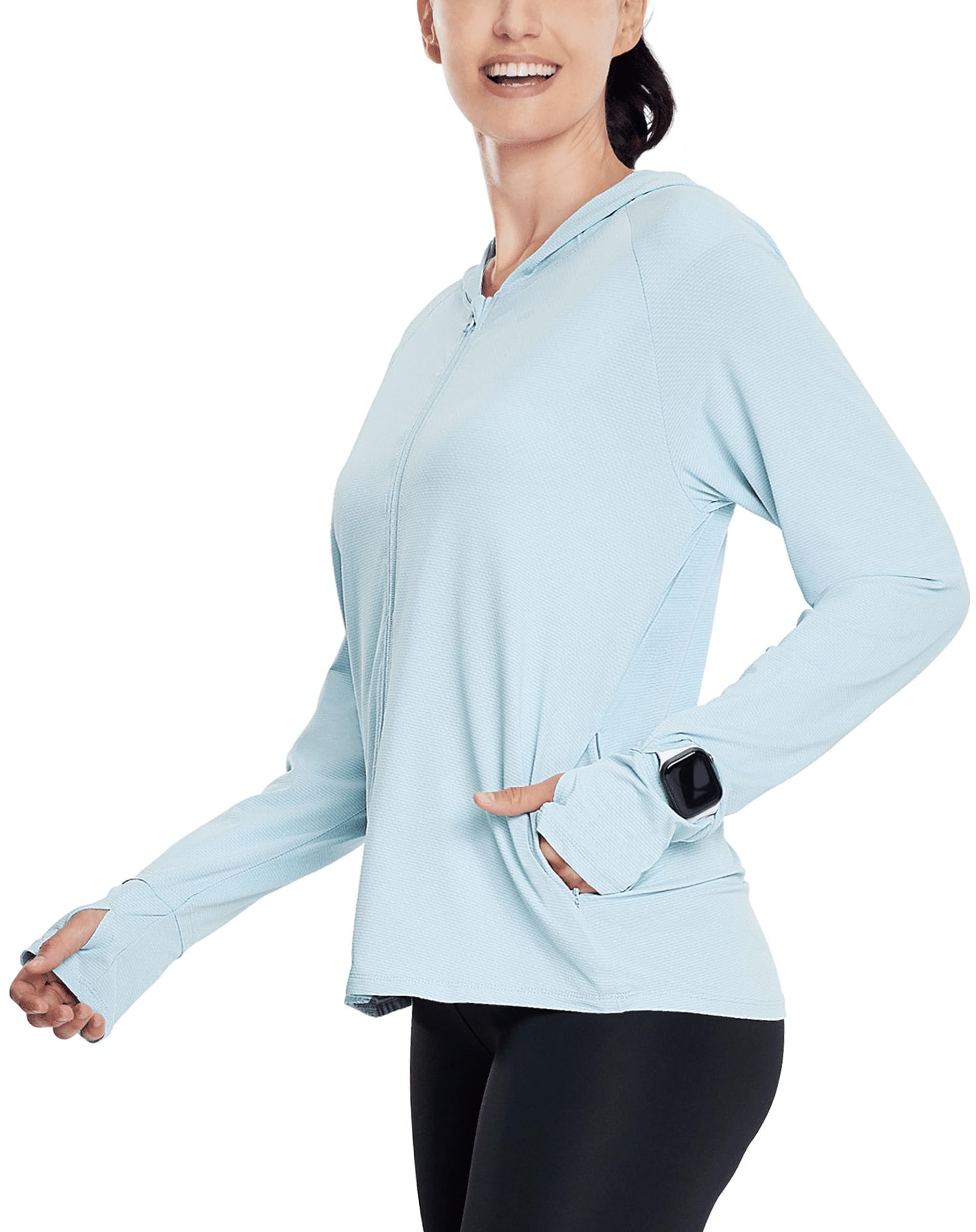 Seamaid Women's UPF 50+ Sun Protection Hoodie Jacket Lightweight Long ...