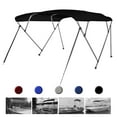 Seamander 4 Bow Bimini Top Boat Cover with Aluminum Accessories, Rear ...