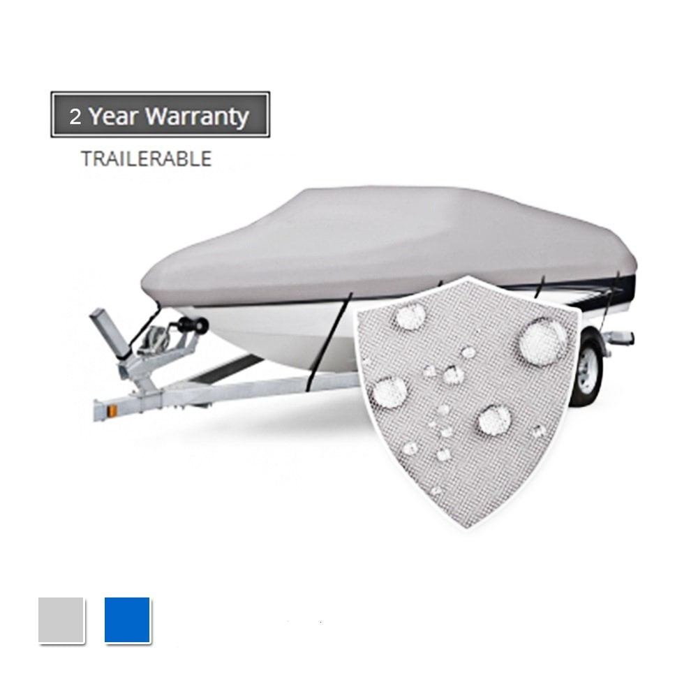 Seamander Waterproof Boat Cover, 600D, Fits 19'-20'L x 96"W V-Hull ...