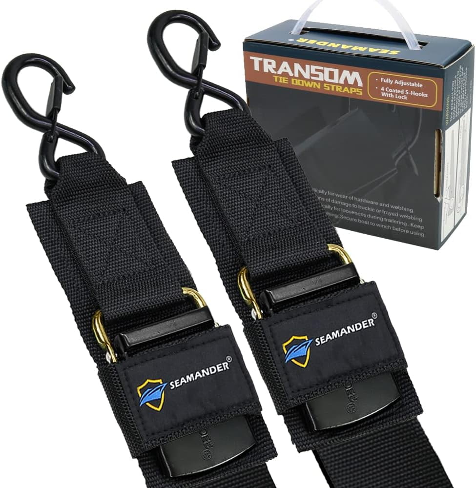 Seamander [Boat] Tie Down Transom [Strap] s - Marine Grade Heavy Duty 2 ...