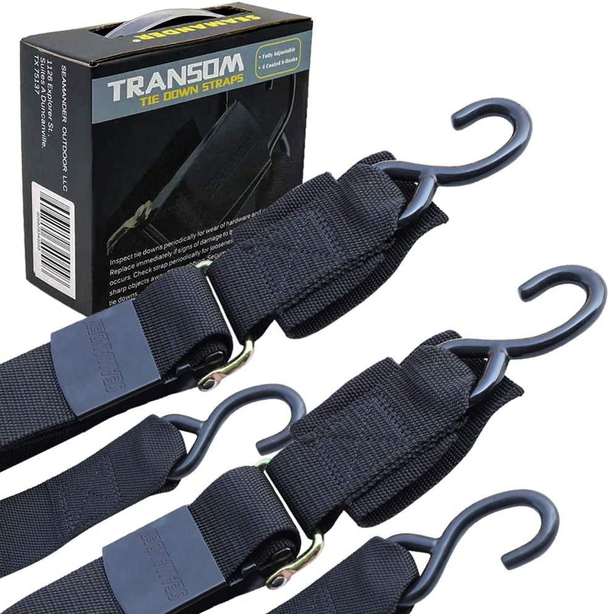 Seamander Marine 2 in. Boat Trailer Tie-Down Straps with Durable Hooks ...