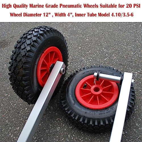 Seamax EZ Load Boat Launching Wheels Set for Inflatable Boat & Aluminum ...