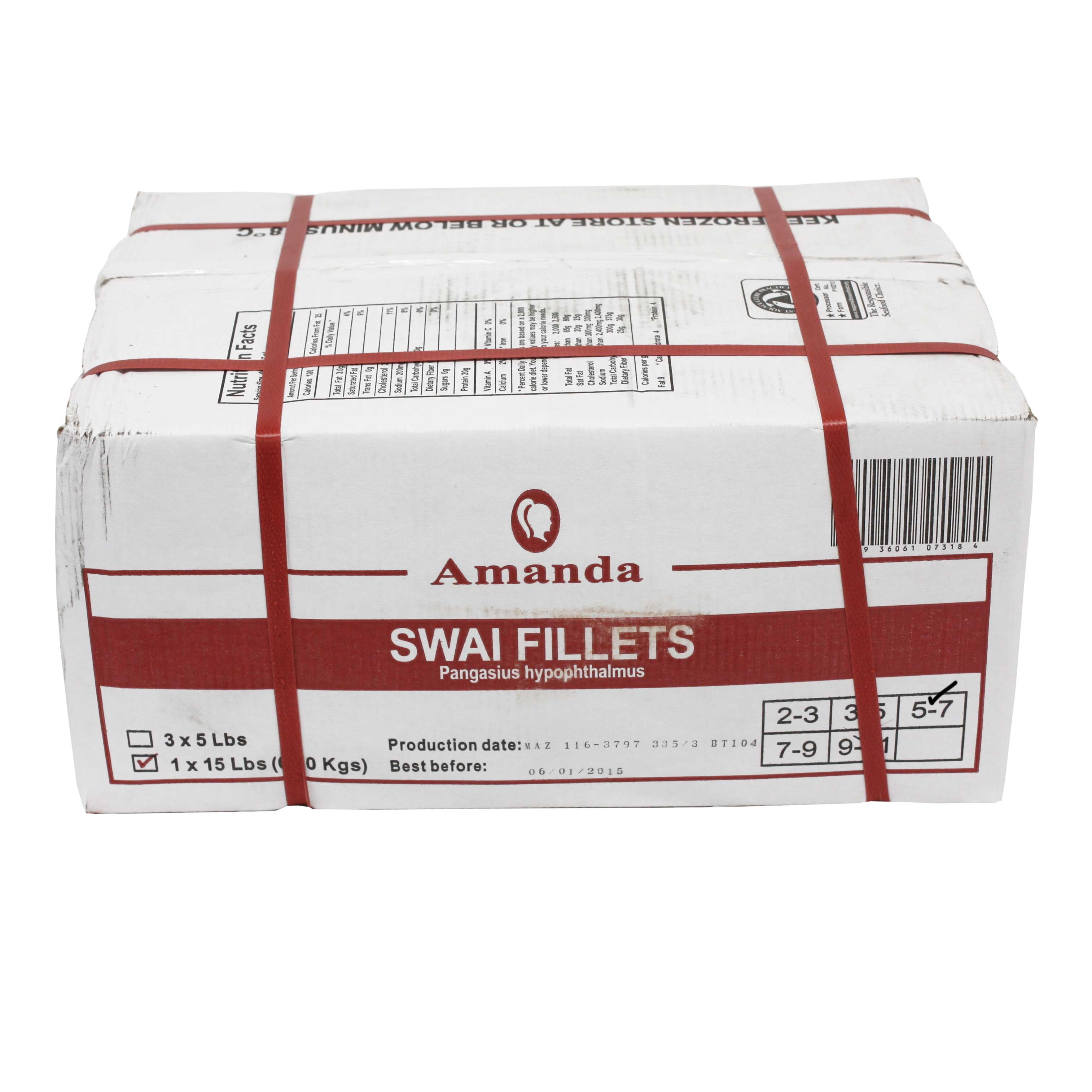 Seamazz 5 to 7 Ounce Skinless Boneless Swai Fillet, Ships Frozen, 15 ...