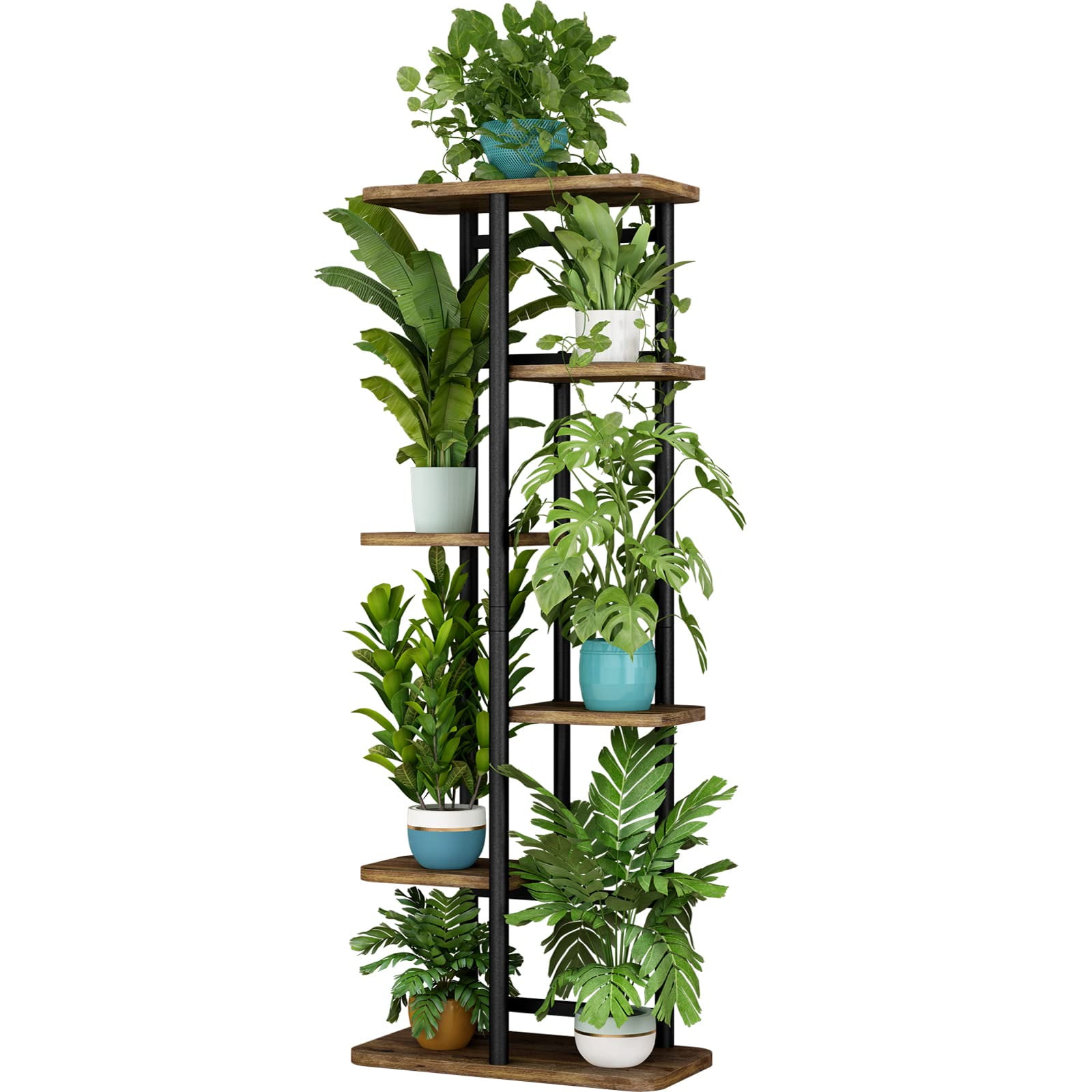 Seamika Tall Indoor Metal Plant Stand - Corner Multi Tiered Iron Flower ...