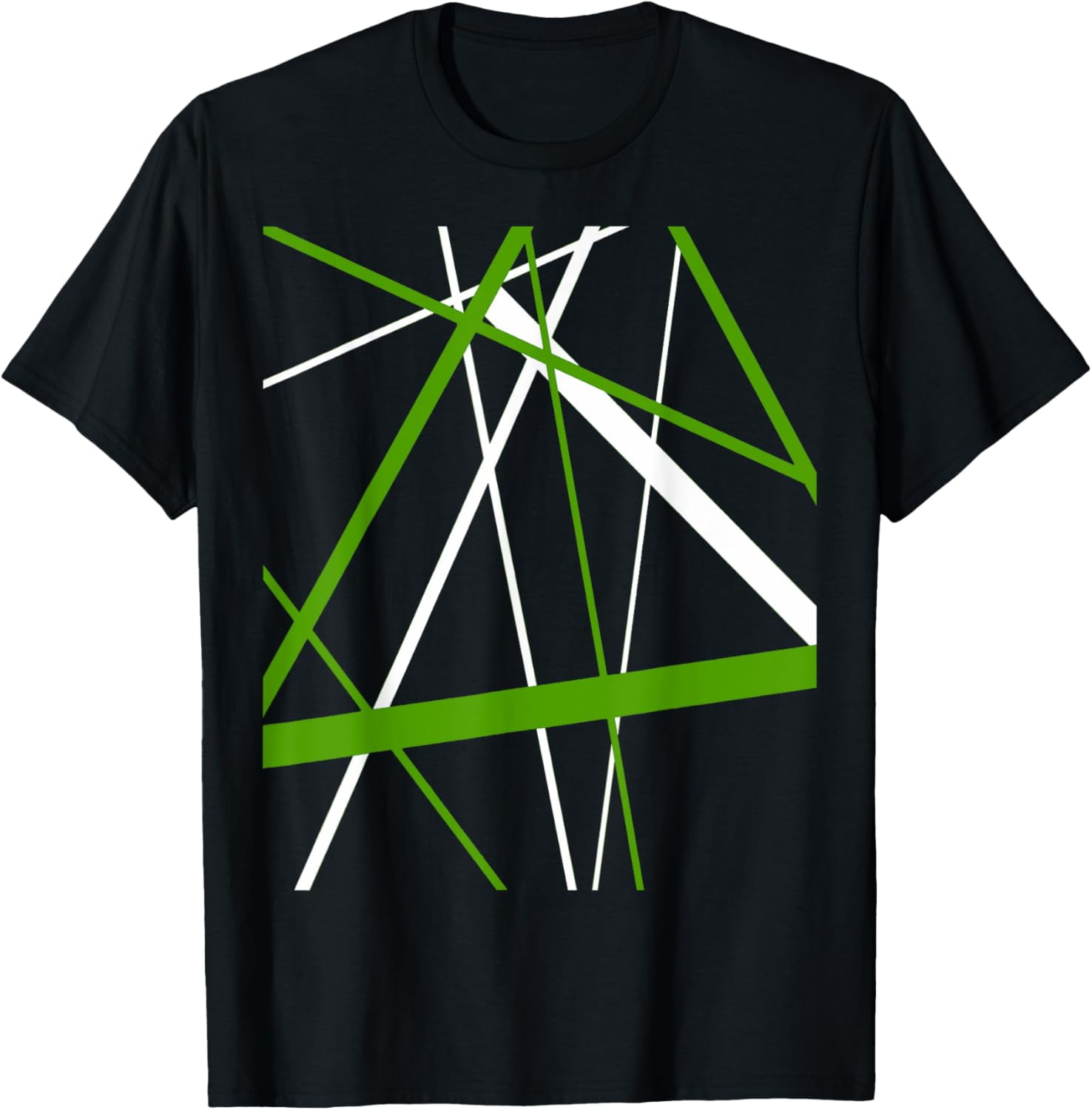 Seamless Abstract White and Green Strips Cut Out Pattern T-Shirt ...