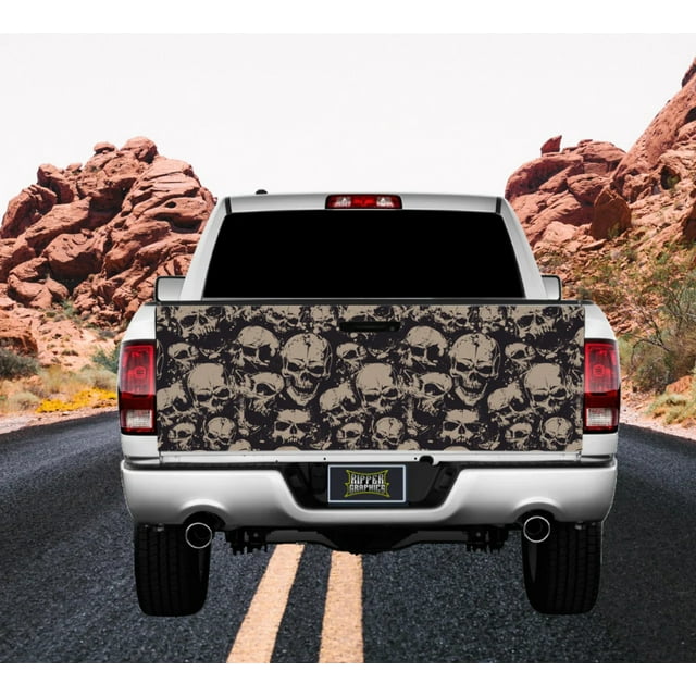 Seamless Angry Skulls Tailgate Wrap Vinyl Graphic Decal Sticker ...