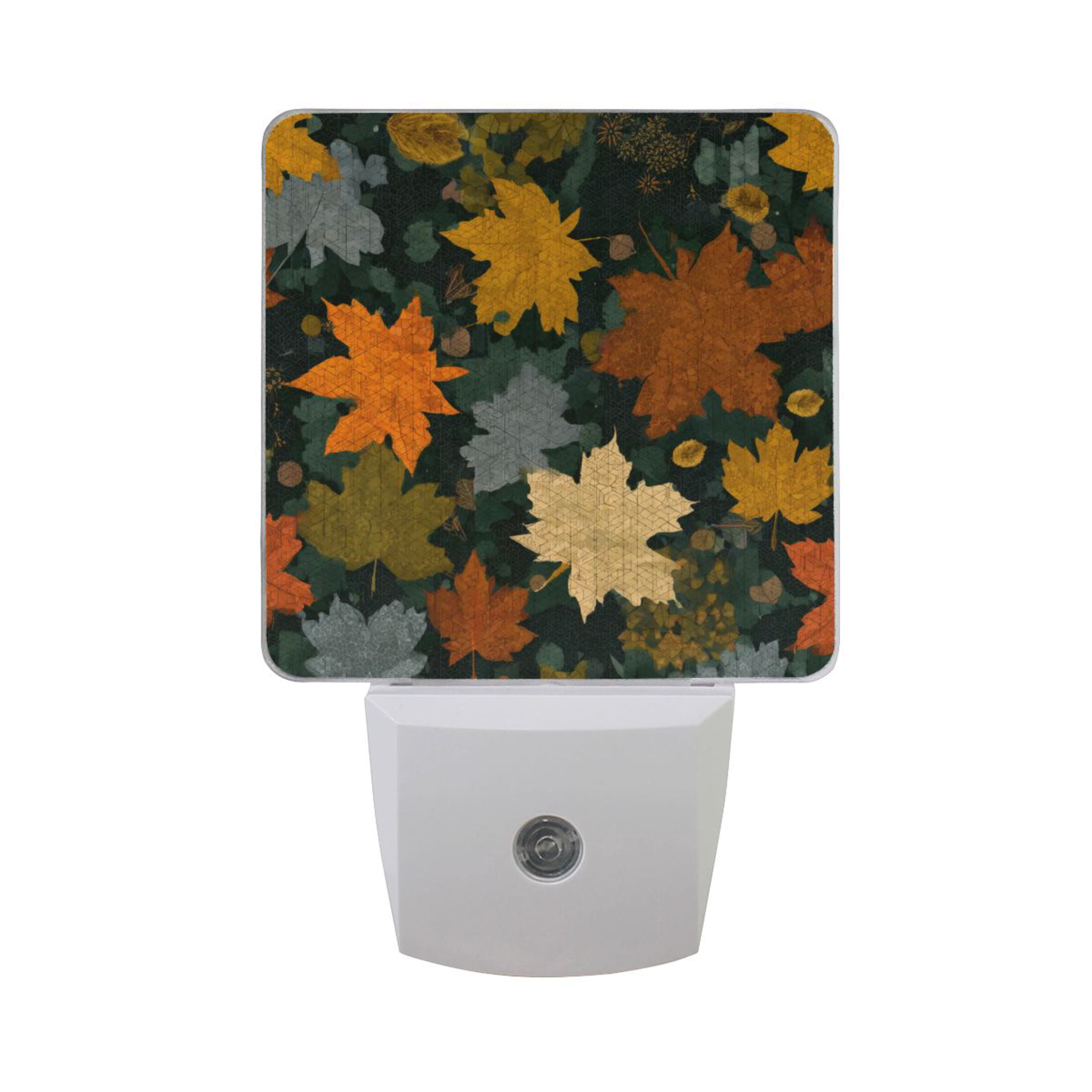 Seamless Autumn Falling Maple Leaves LED Night Light Sensor Lamp Plug ...