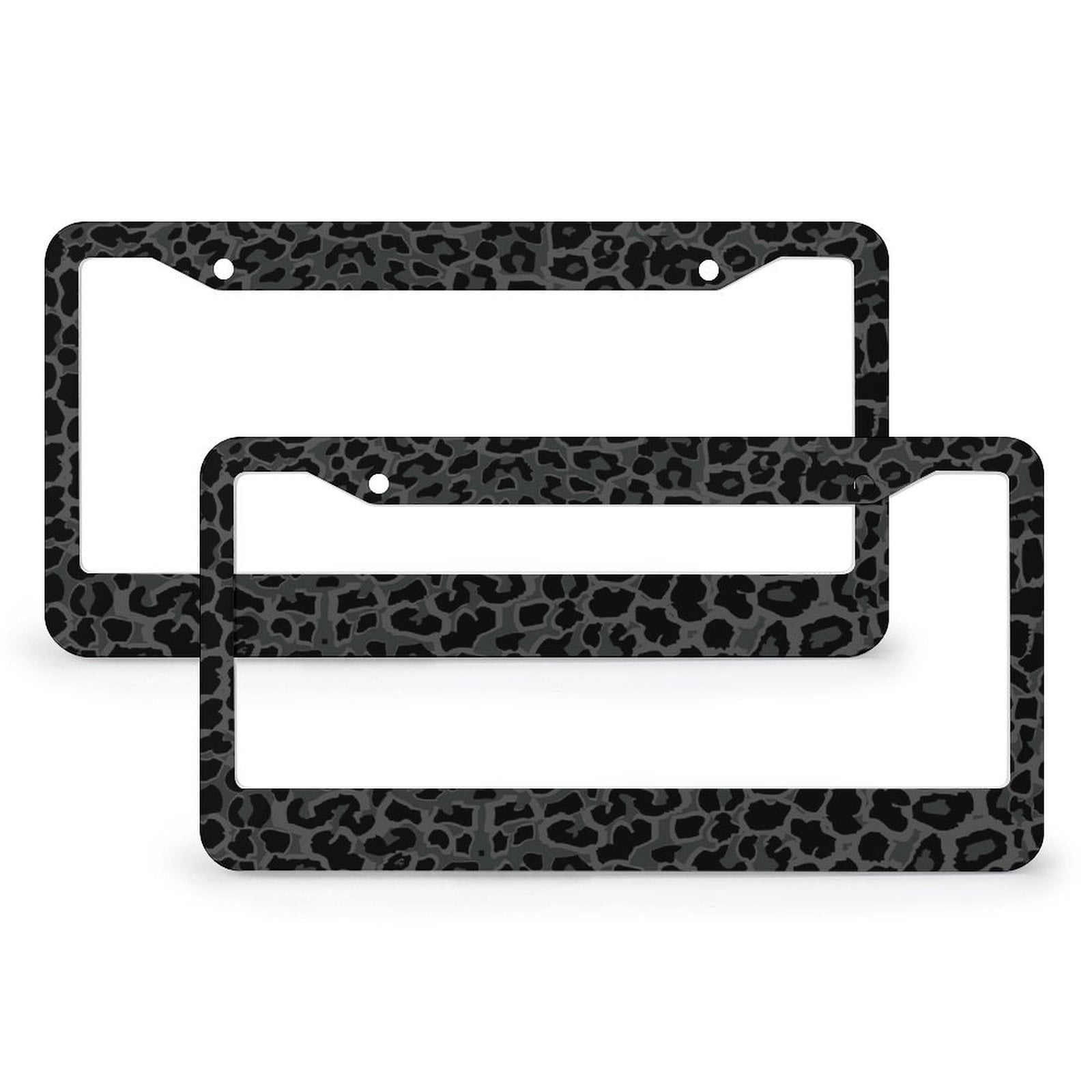 Seamless Black Leopard Print Aluminum Metal Car License Plate Frame ...