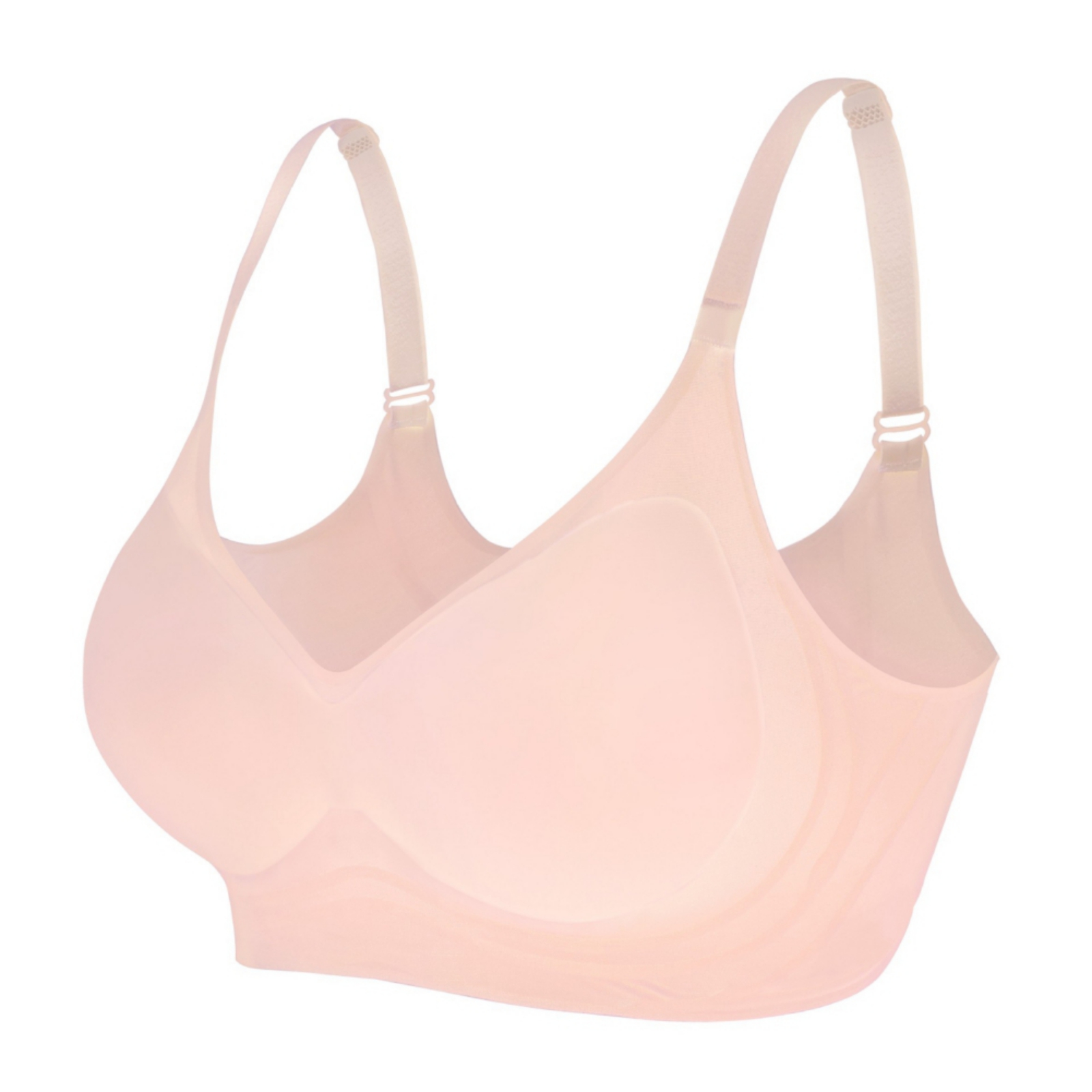 Seamless Bra Wireless Bralette for Women Comfort Deep-V Meshed Neck Bra ...