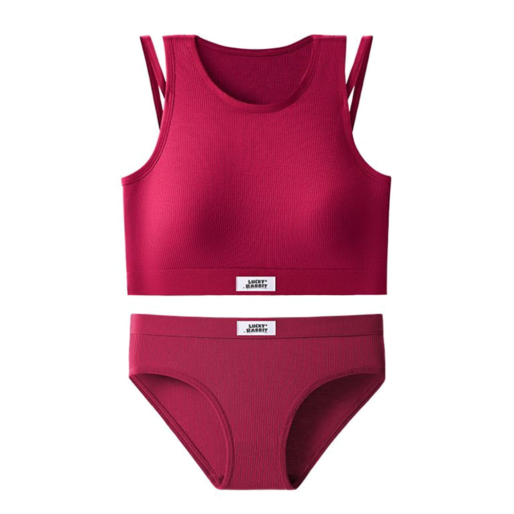 Seamless Bras Sports Bra And Panties Set Women Hollow Out Cotton ...