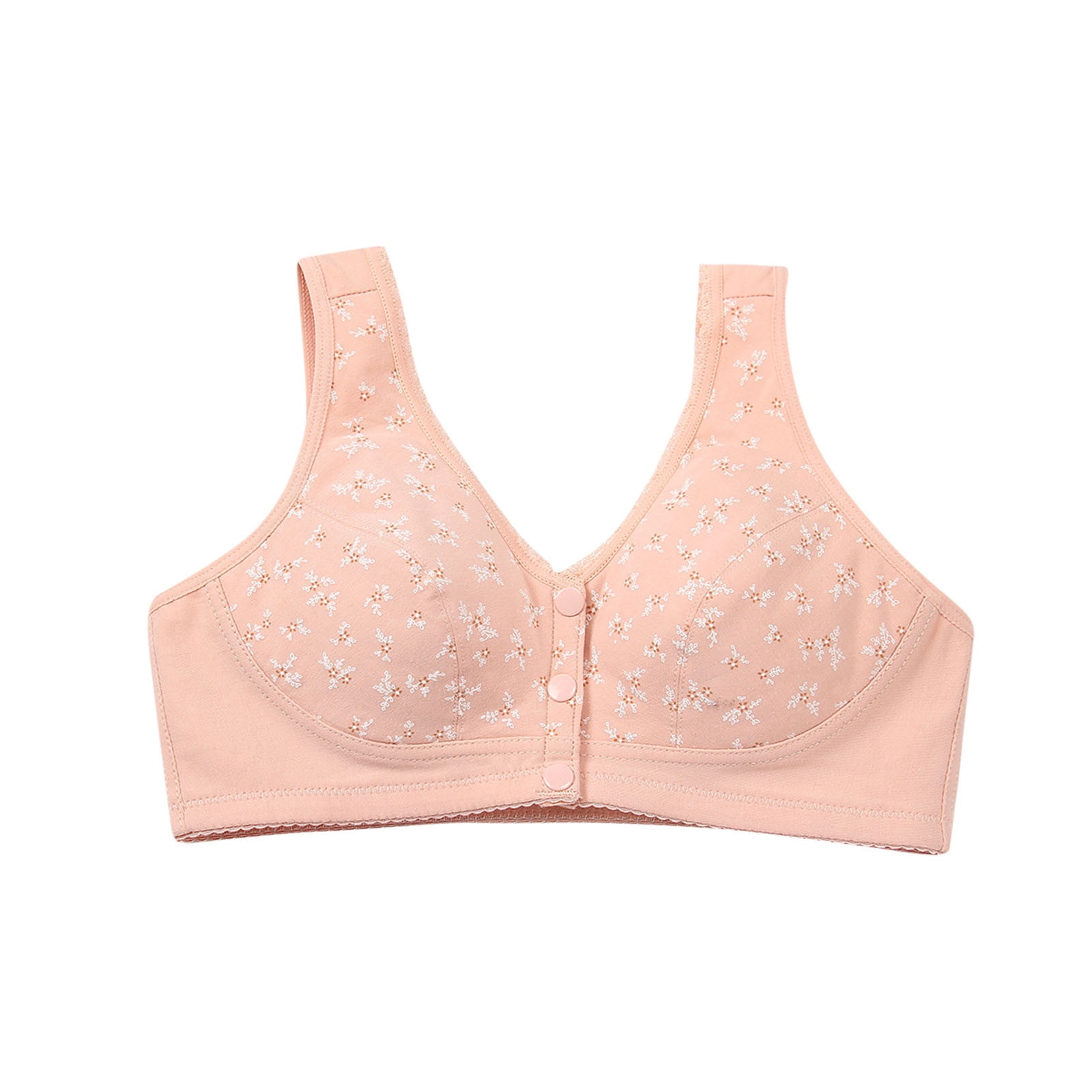 Seamless Bras for Women Brassiere for Older Women Front Closure Floral ...