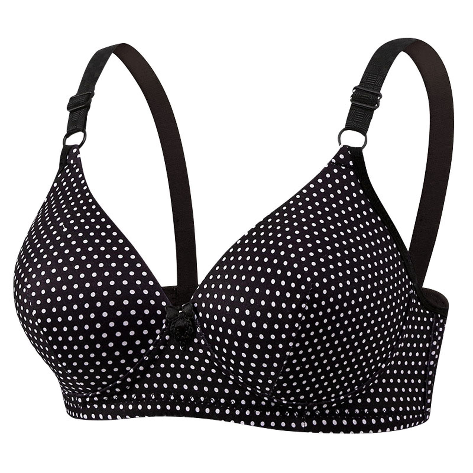 Seamless Bras for Women Polk Dots Print No Underwire Wireless Full ...