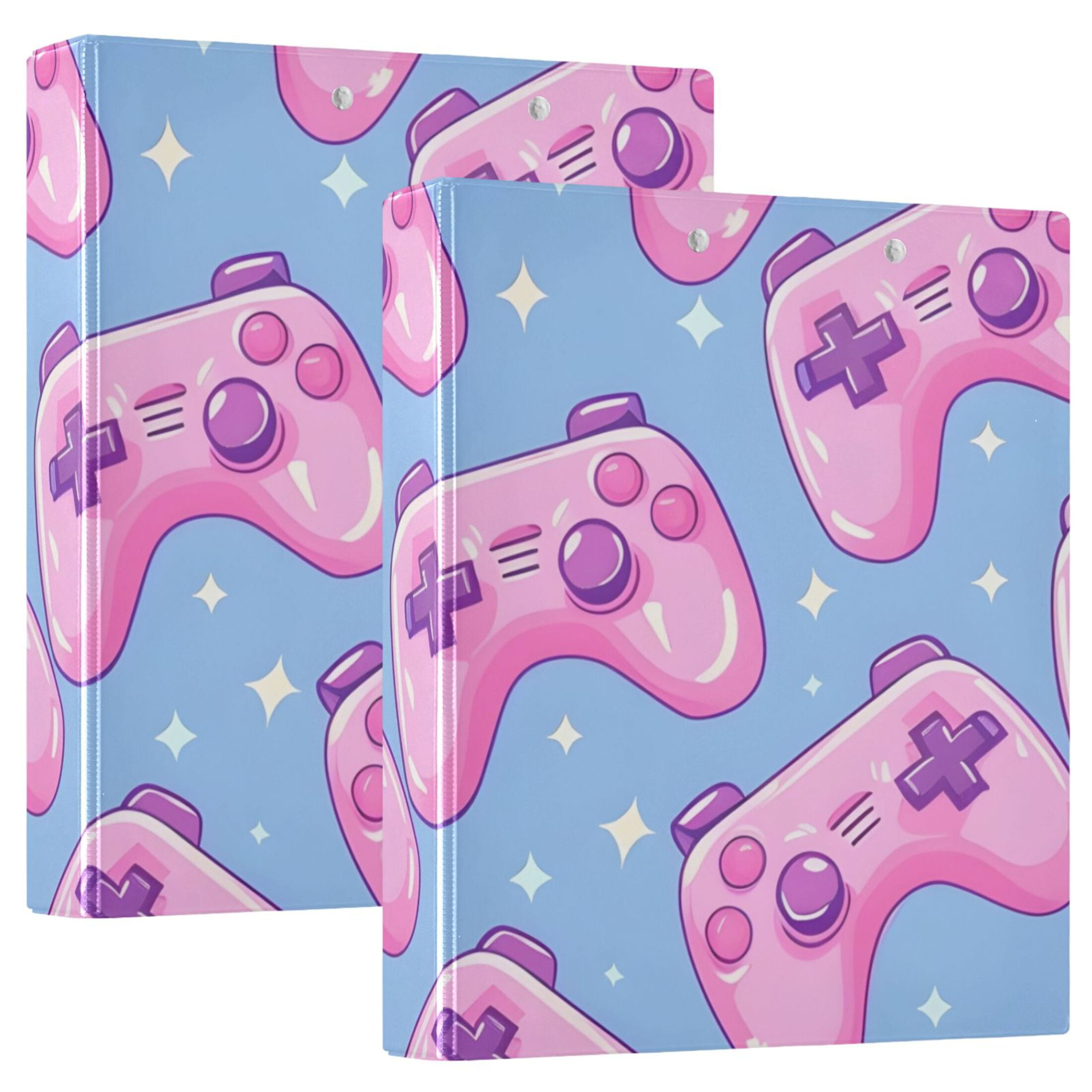 Seamless Bright Pattern with Pink Joysticks 3 Ring Binders 1.5 inch ...