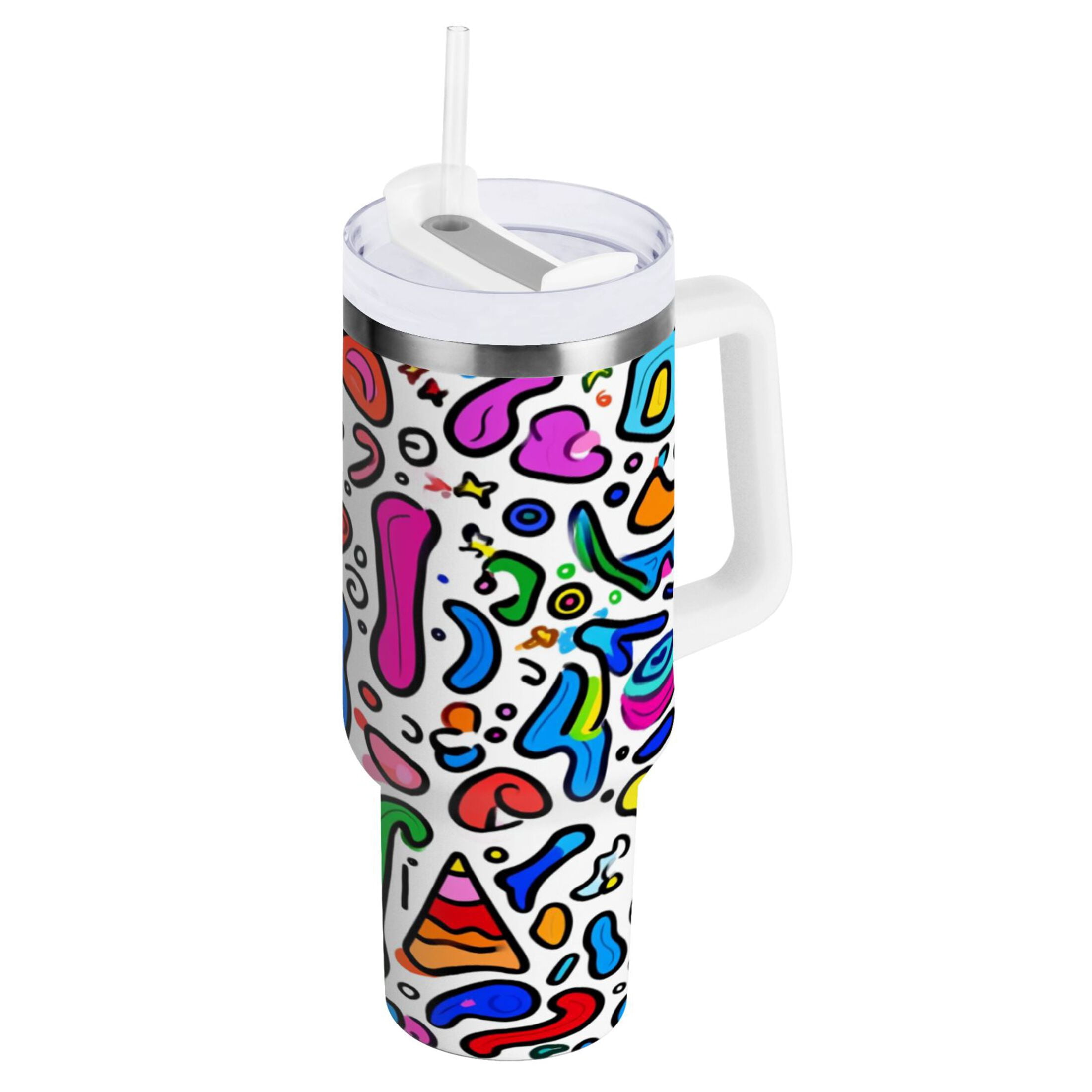 Seamless Cartoon Pattern Water Bottles 30oz Insulated Tumblers Double ...