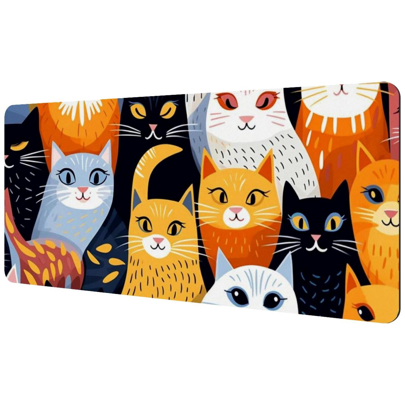 Seamless Cat Mouse Pad, Large Mousepad for Office Home Laptop, Non-Slip ...