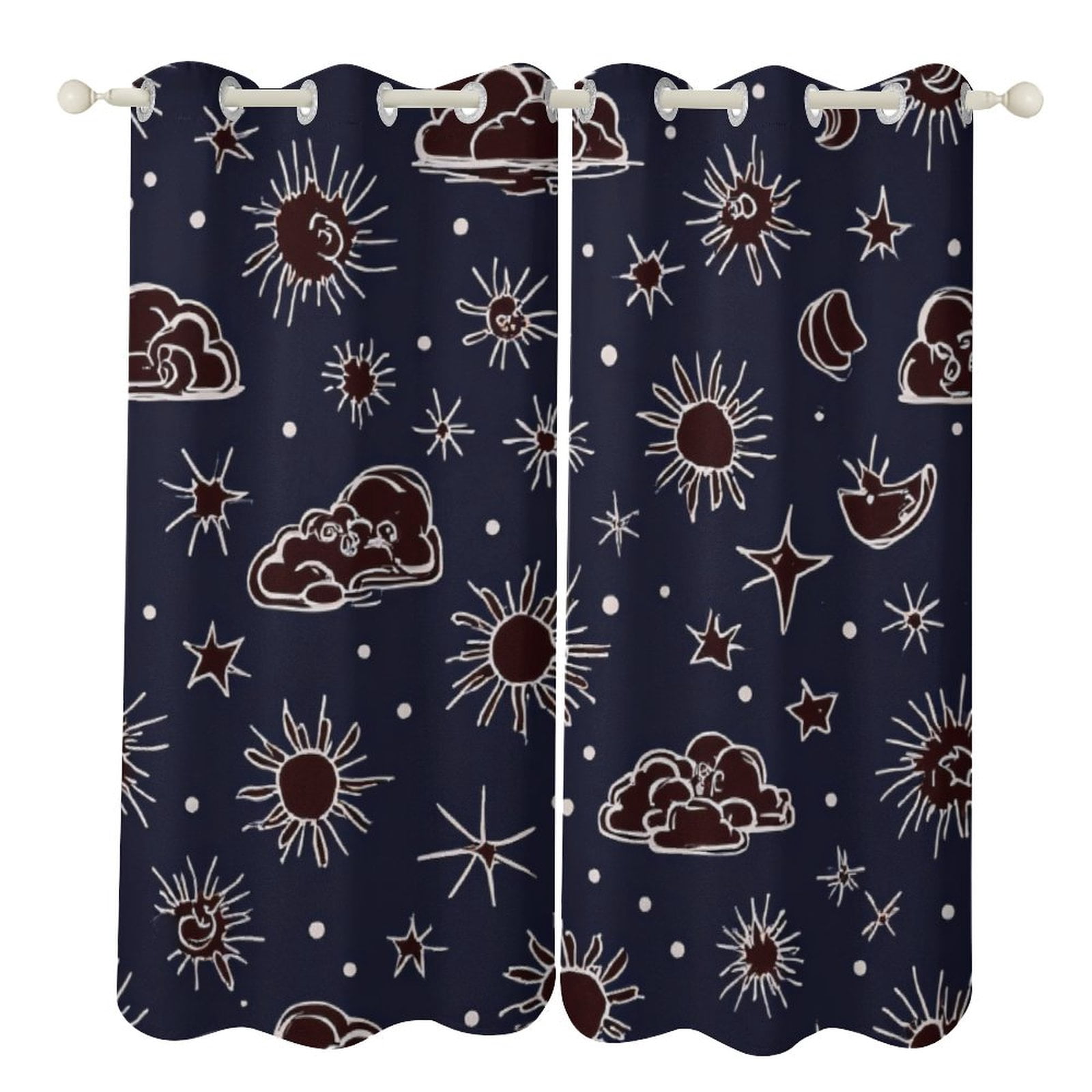 Seamless Celestial Pattern with Suns, Moons, And Stars Luxury Window ...