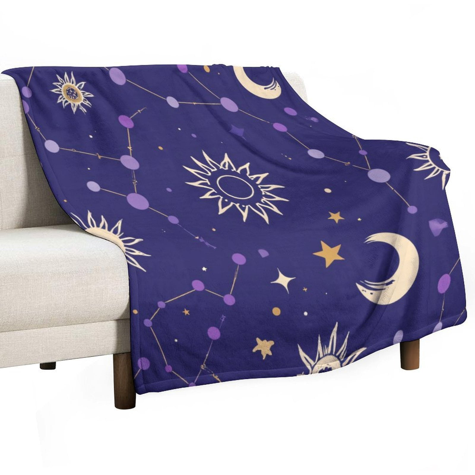 Seamless Celestial Pattern with Sun, Moon, Stars Blanket Soft Cozy ...
