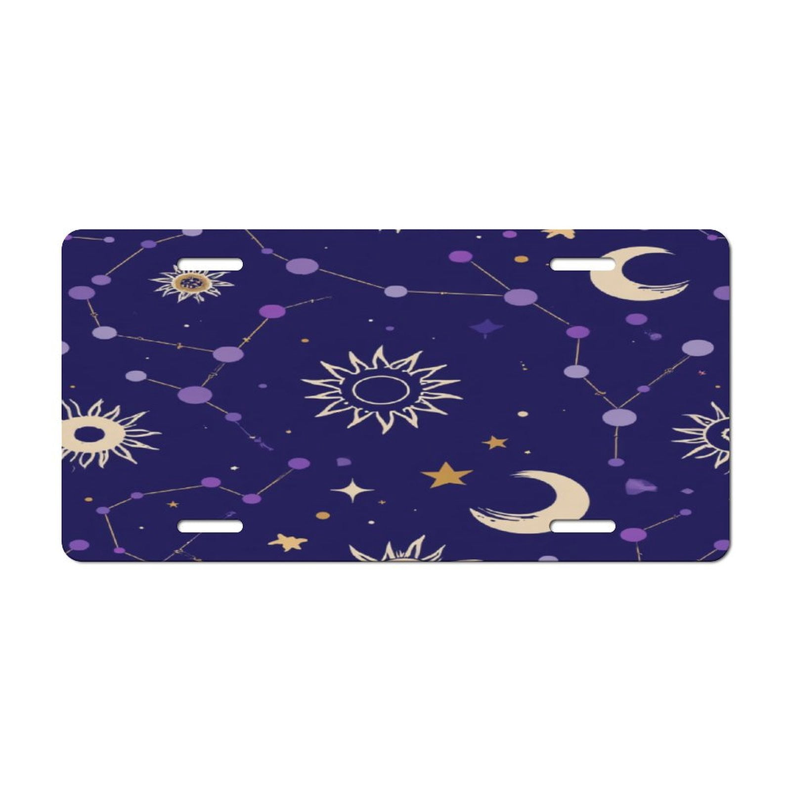 Seamless Celestial Pattern with Sun, Moon, Stars License Plate ...