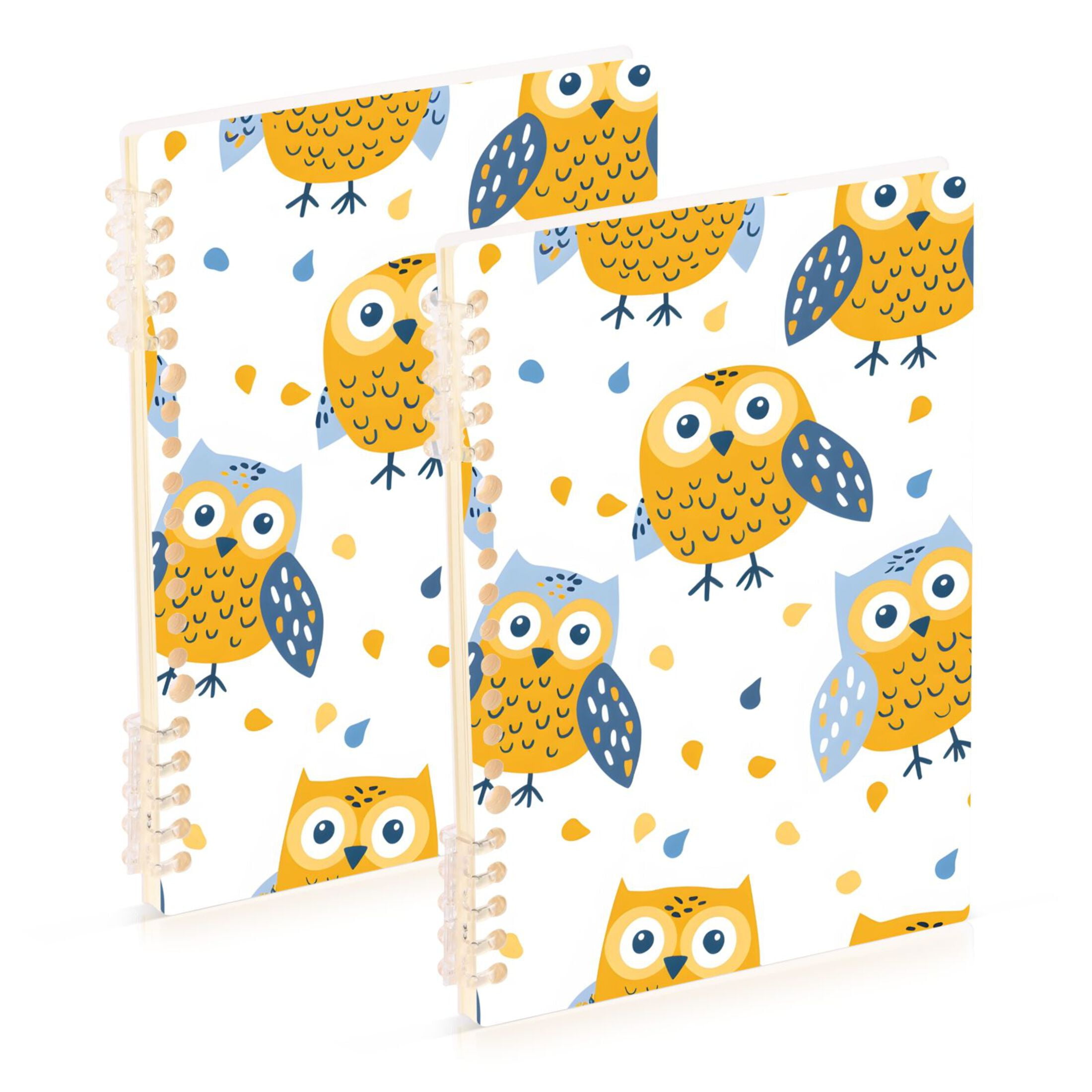 Seamless Childish Pattern with Cartoon Owl Ring Binder Notebook Journey ...