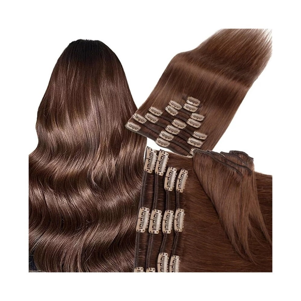 Seamless Clip In Human Hair Extensions Straight Clip In Hair Extension ...