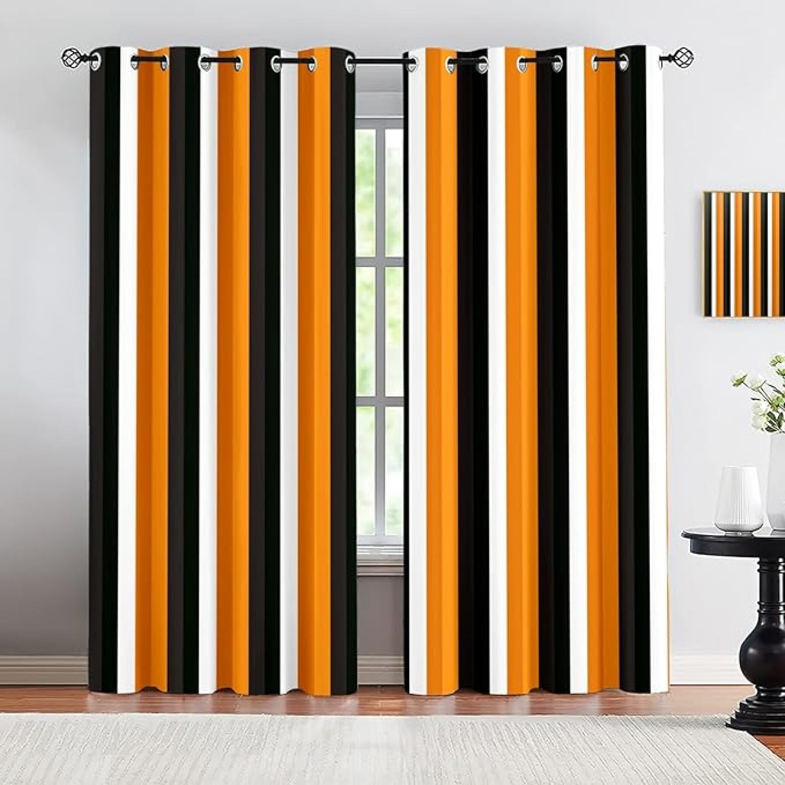 Seamless Colorful Fabric Pattern Stripe Print Blackout Curtain, Balance ...