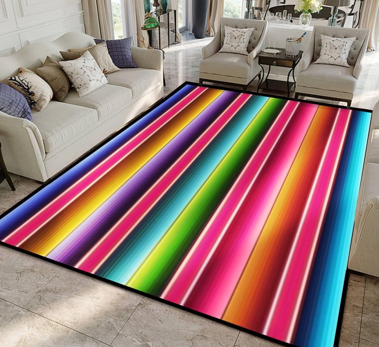 Seamless Colorful Mexican Fabric Repeating Design Rugs Non Slip Area ...