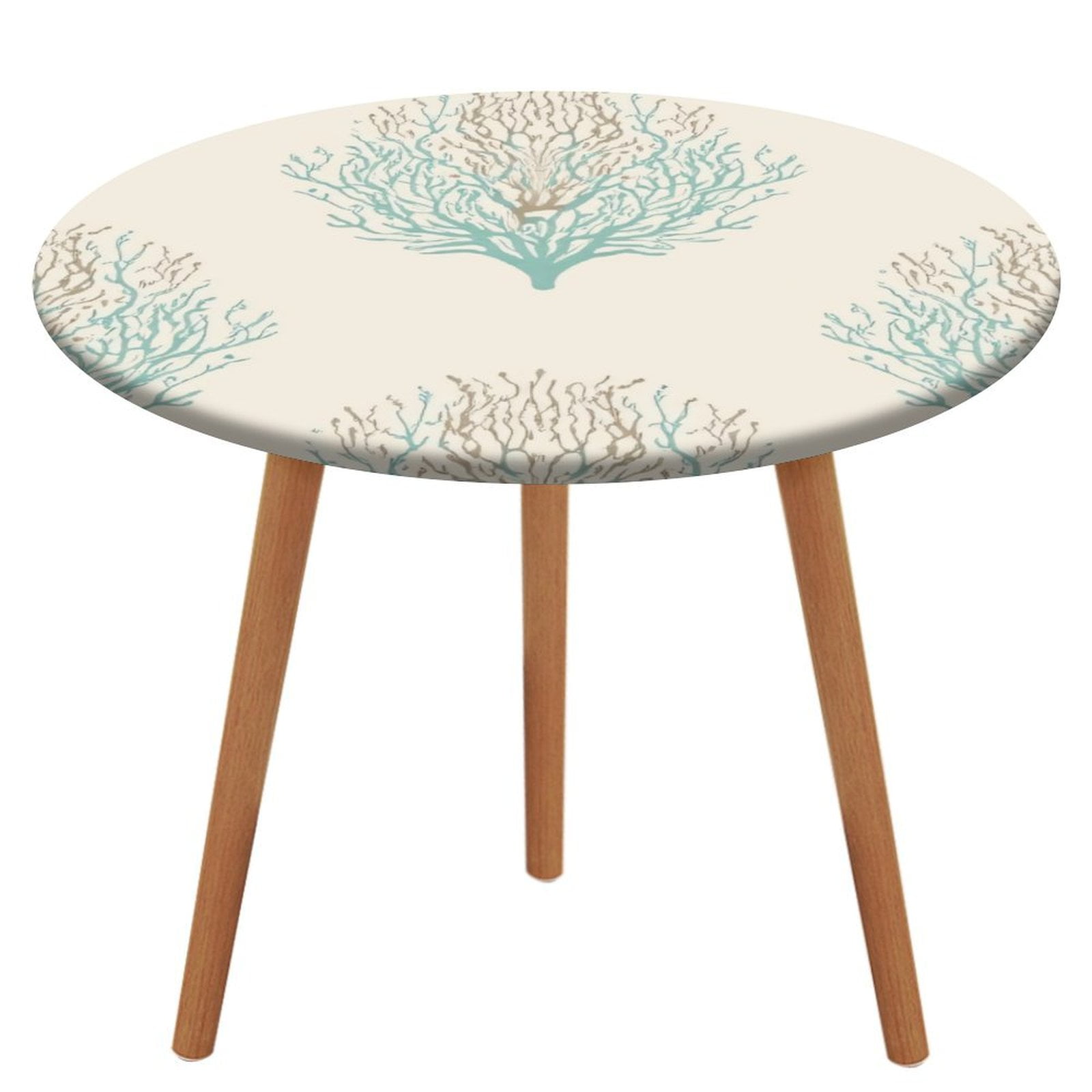 Seamless Coral Pattern Pattern Round Tablecloth Waterproof Elastic Table Clothes for Dining ...