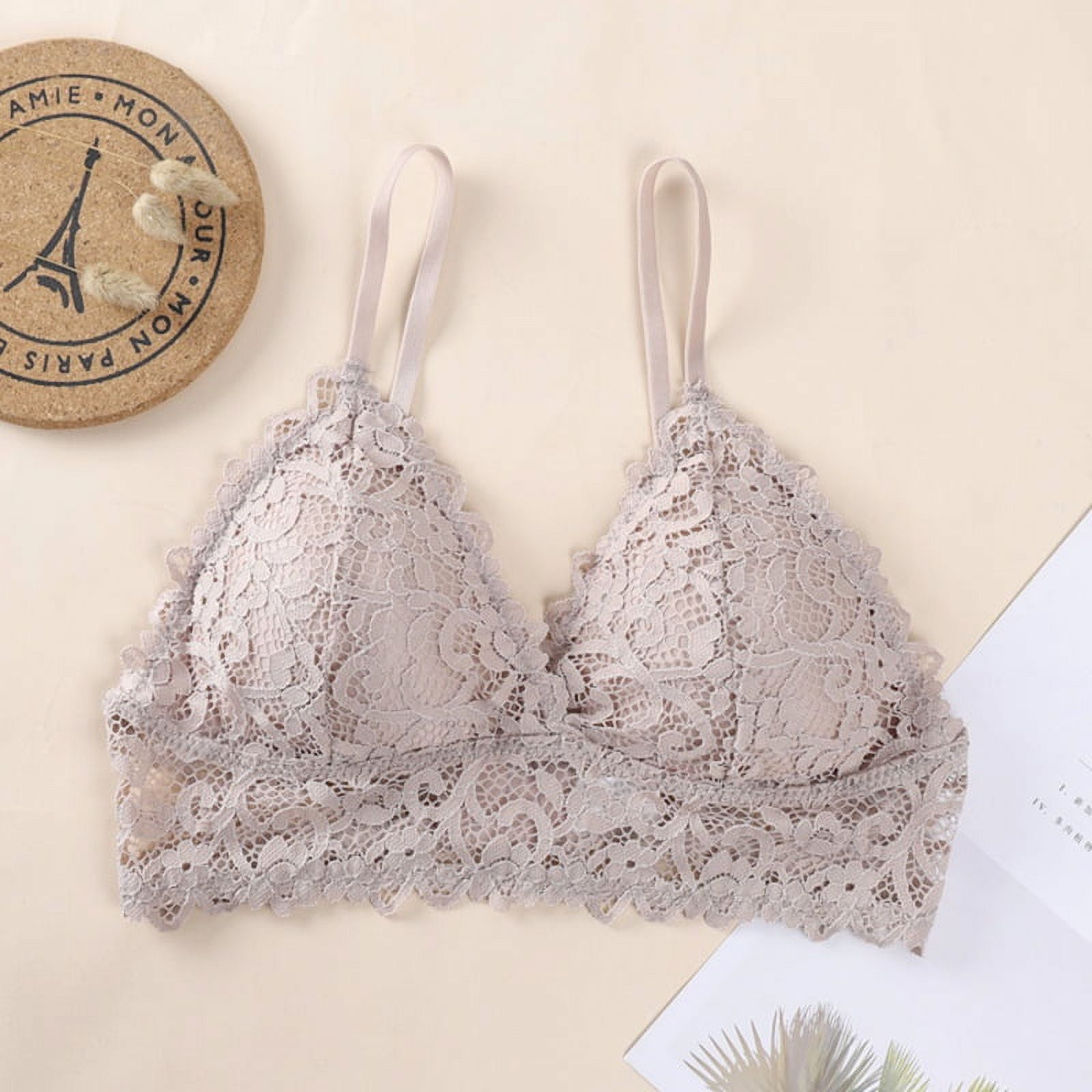 Seamless Deep V Lace Bras Women Wireless Brassiere Thin Underwear ...