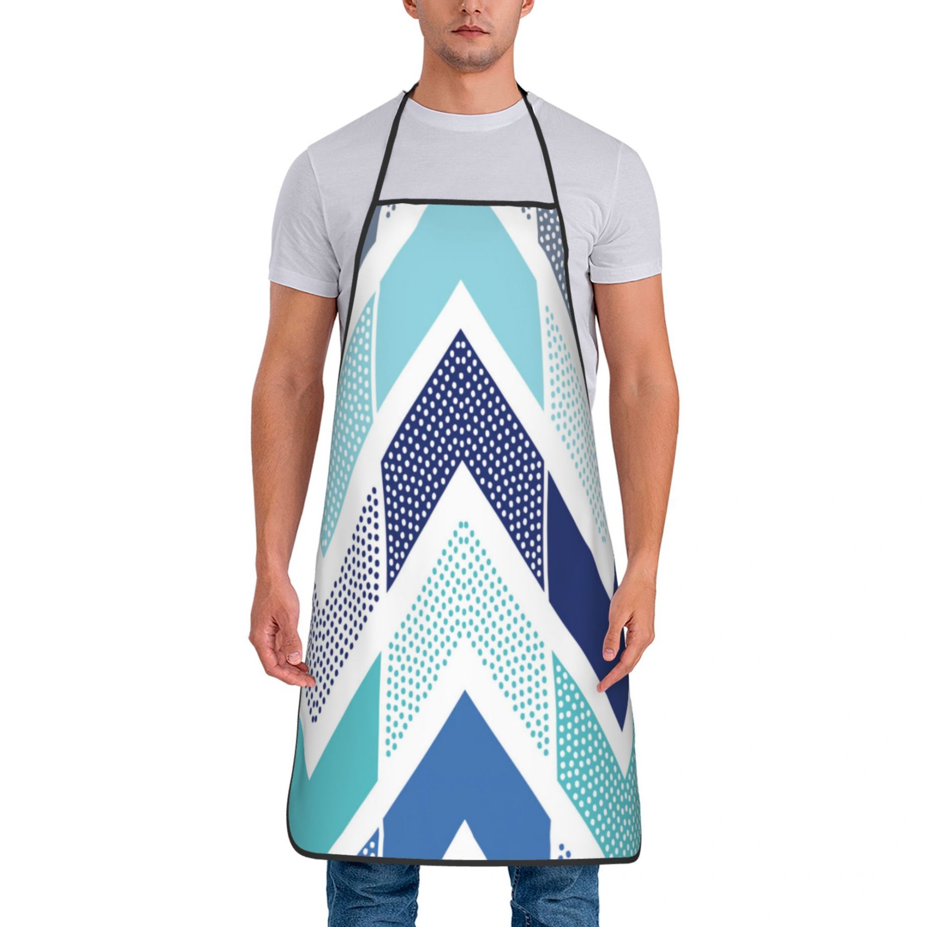 Seamless Dots Geometric Cheevron Pattern Aprons for Women Men ...