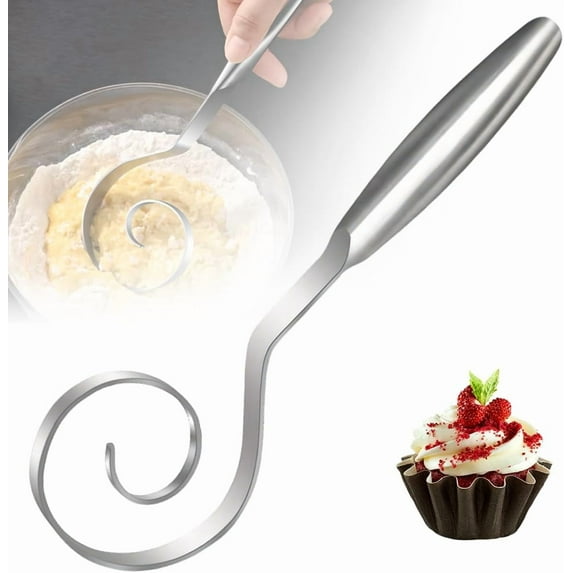 Seamless Dough Whisk, 2026 New 9" Stainless Steel Danish Dough Whisk ...