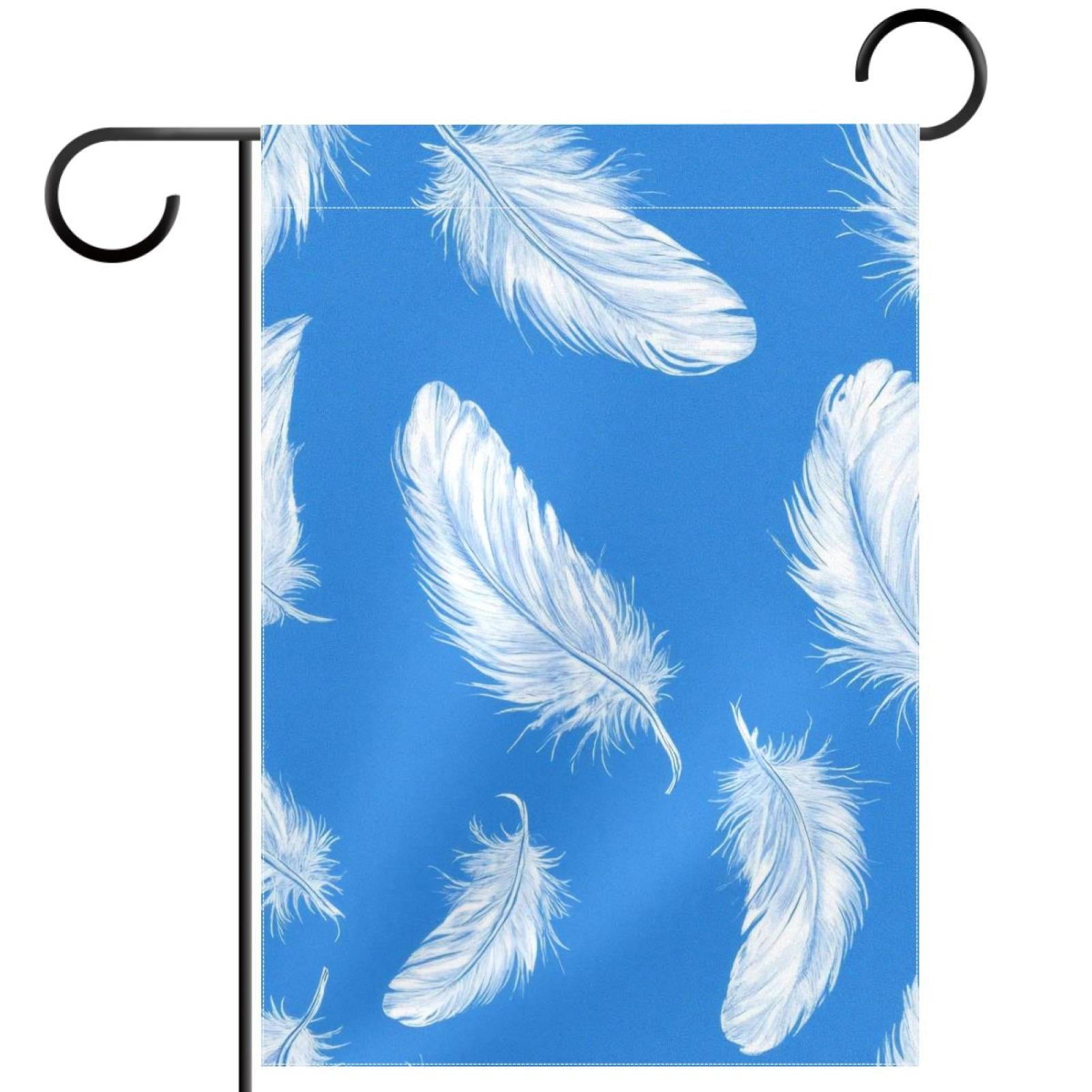 Seamless Feathers on a Blue Background Decorative Garden Flag for All ...
