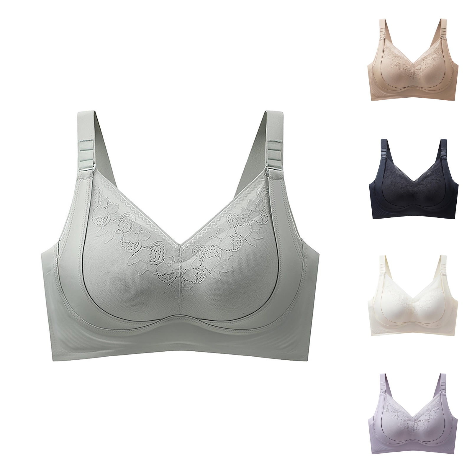 Seamless Fixed Cup Non Wire Support Bra For Sagging Adjustable Comfort ...