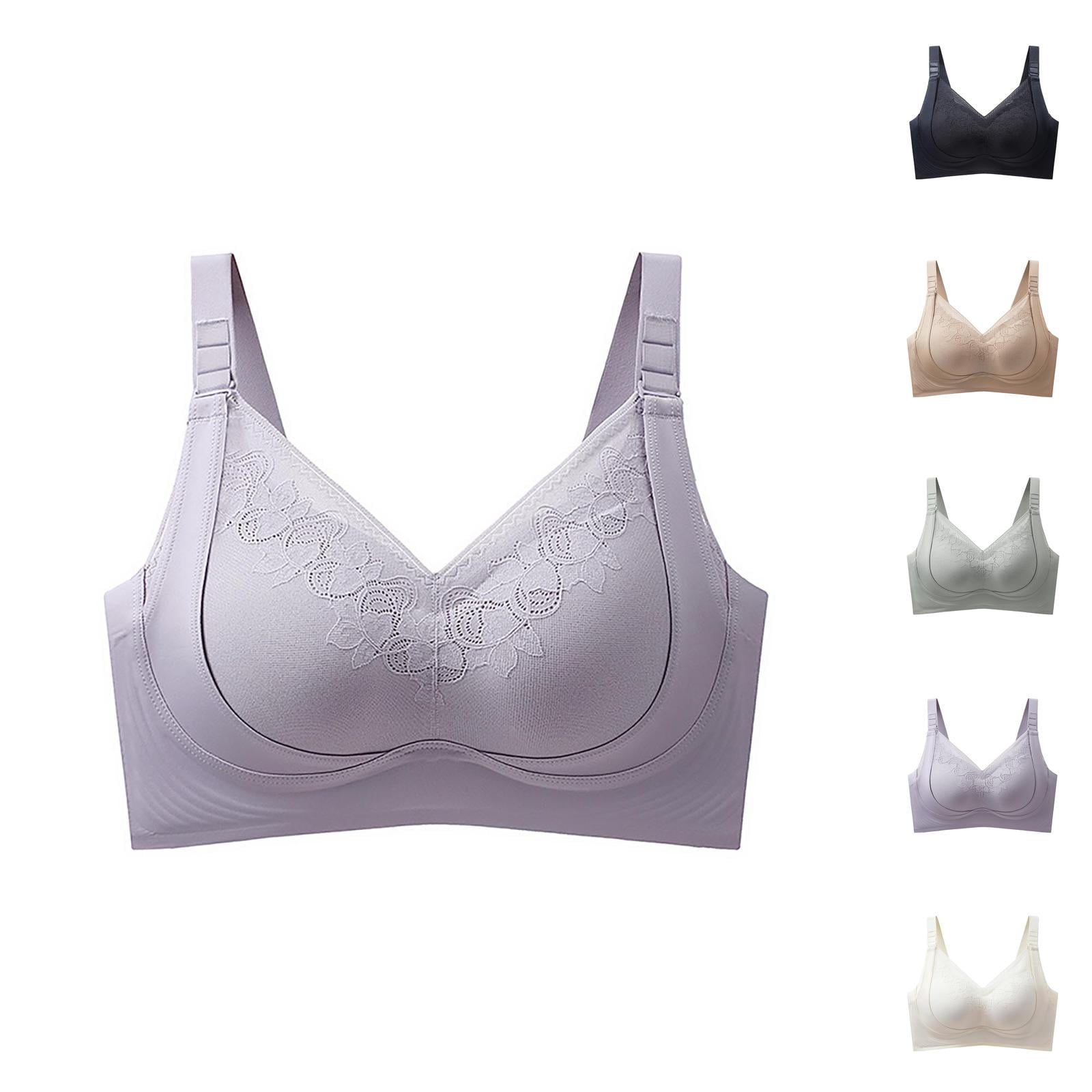 Seamless Fixed Cup Non-Wire Support Bra for Sagging, Adjustable Comfort ...