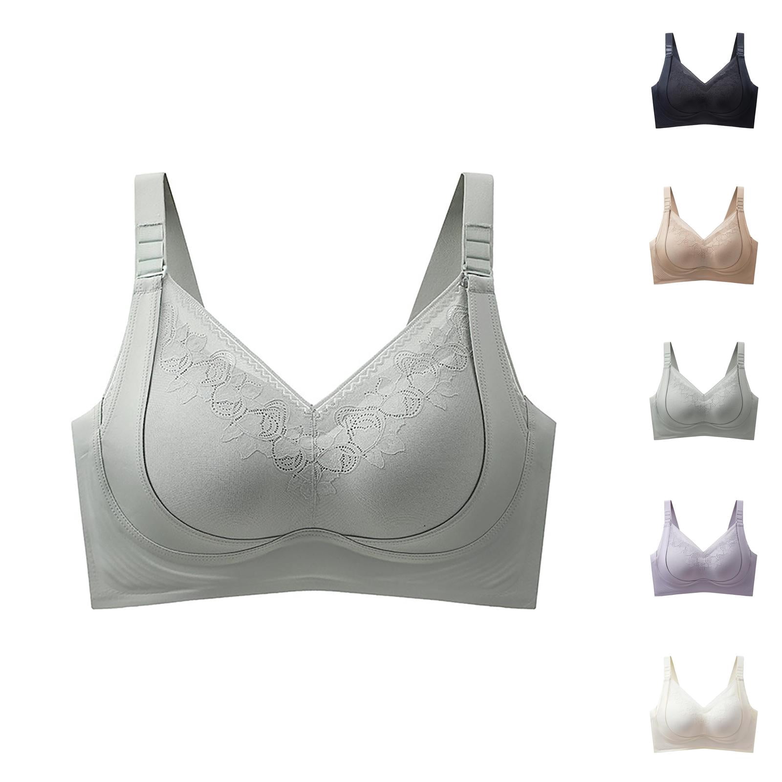 Seamless Fixed Cup Non-Wire Support Bra for Sagging, Adjustable Comfort ...