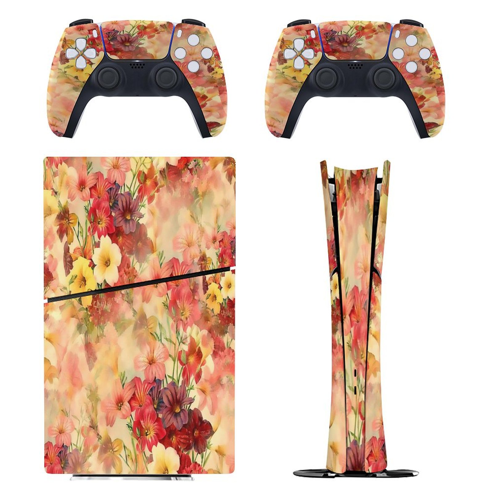 Seamless, Floral PS5/PS5 Slim Digital Disc Skin Sticker For Console And ...