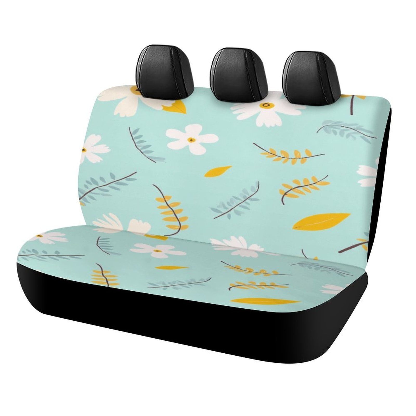 Seamless Floral Pattern with White Flowers Car Rear Seat Covers Back ...