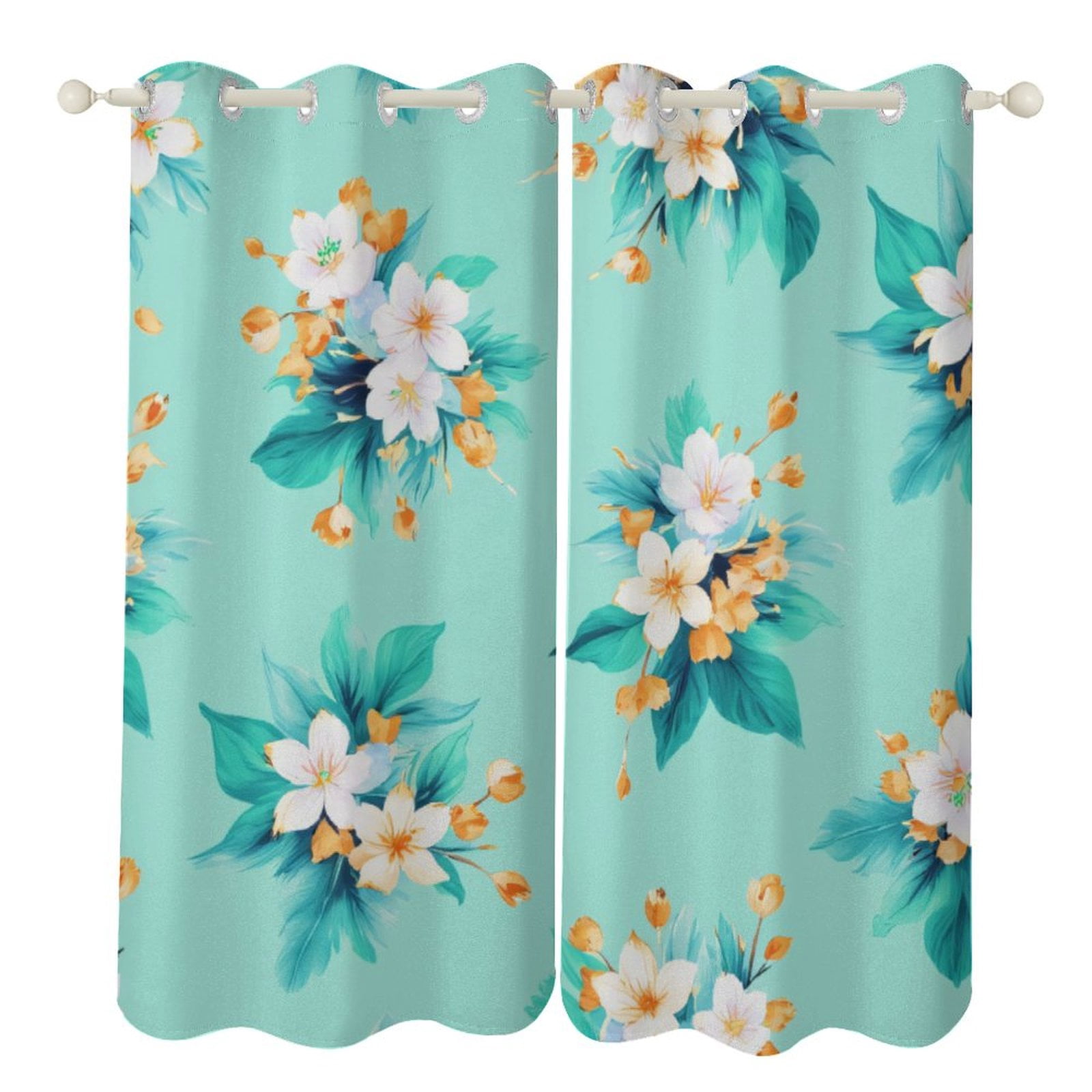 Seamless Floral Pattern with White Flowers Luxury Window Curtains ...