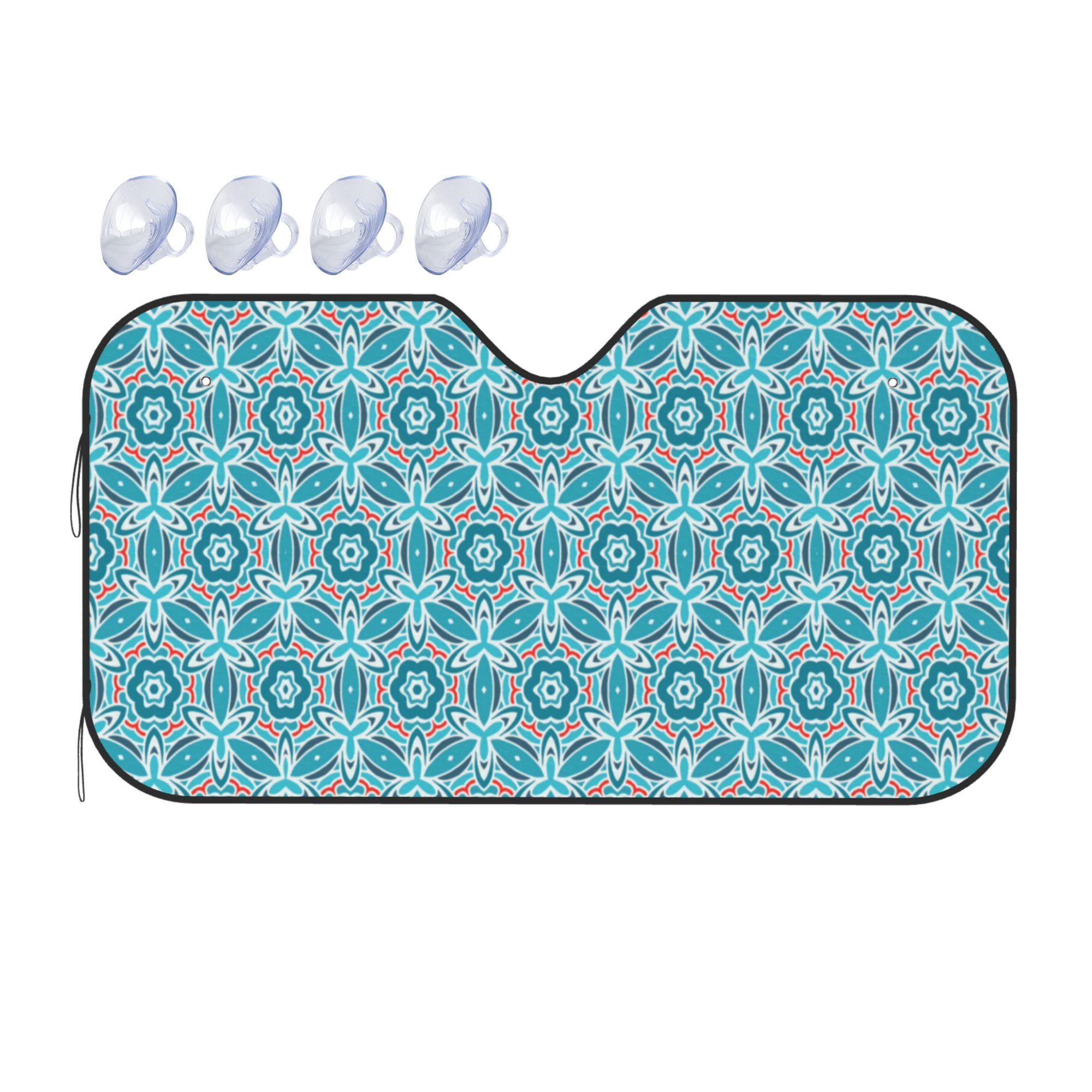 Seamless Flower Pattern 1-Piece Car Front Window Sunshade-Foldable for ...
