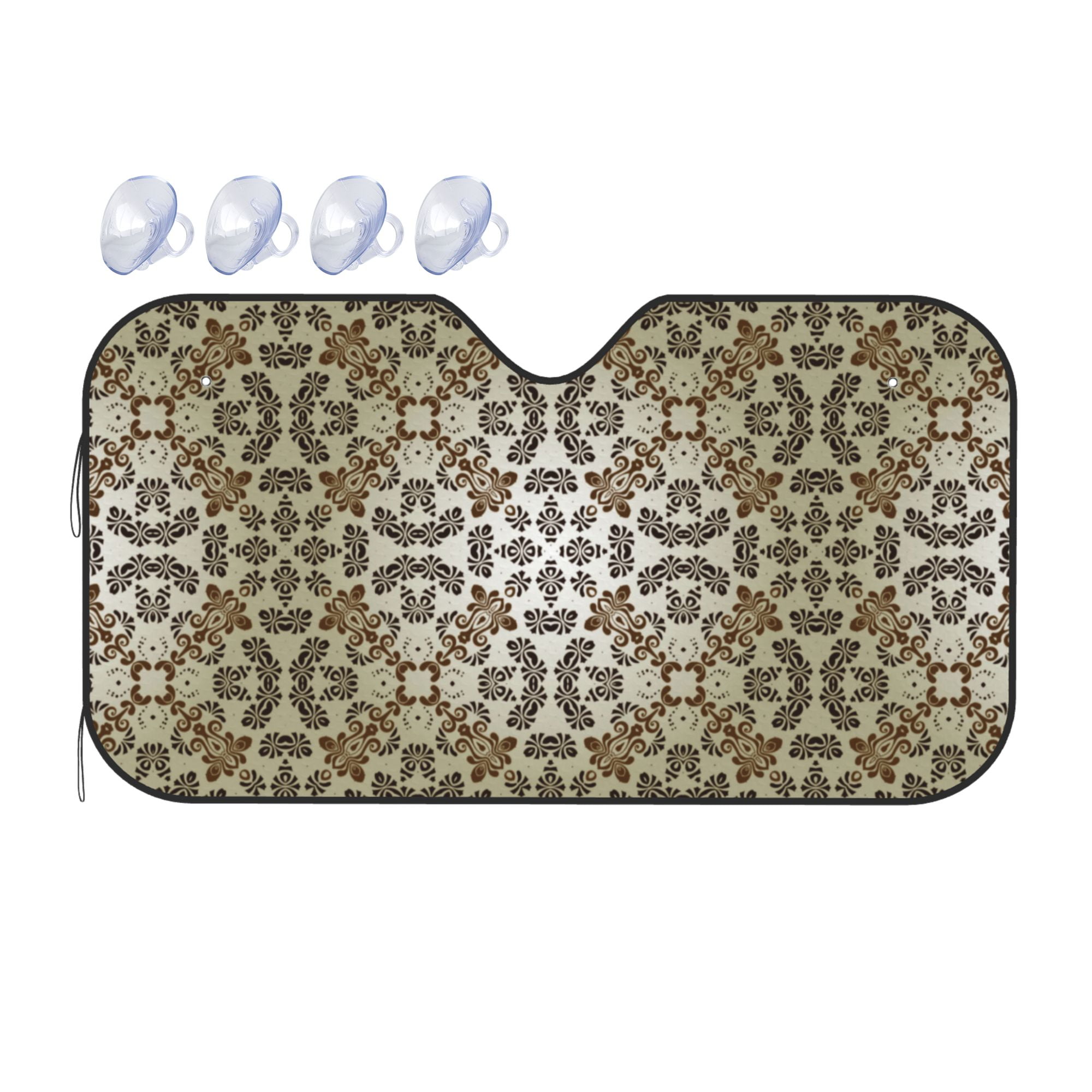 Seamless Flower Pattern 1-Piece Car Front Window Sunshade-Foldable for ...