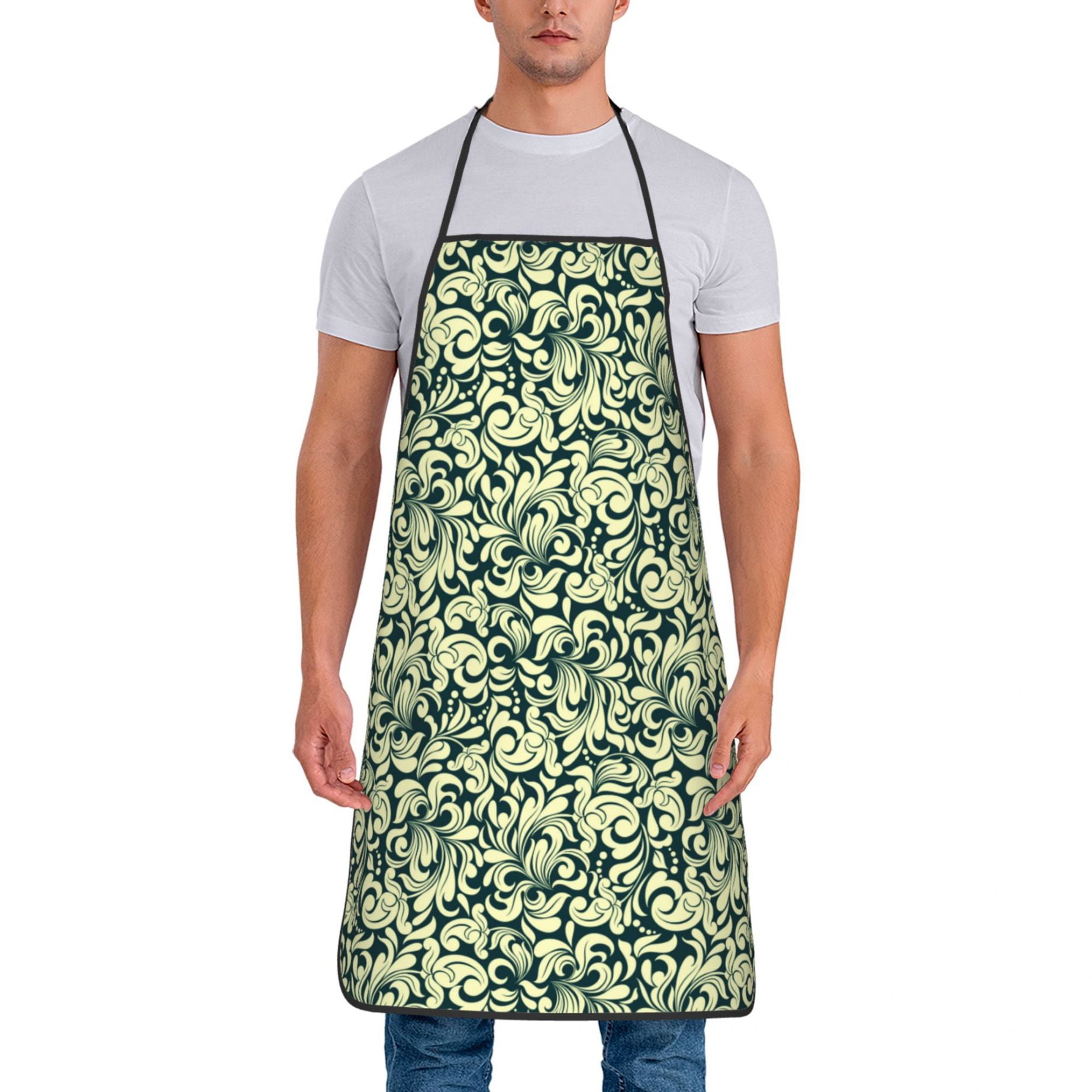 Seamless Flower Pattern 34 Aprons For Women Men Waterproof Apron