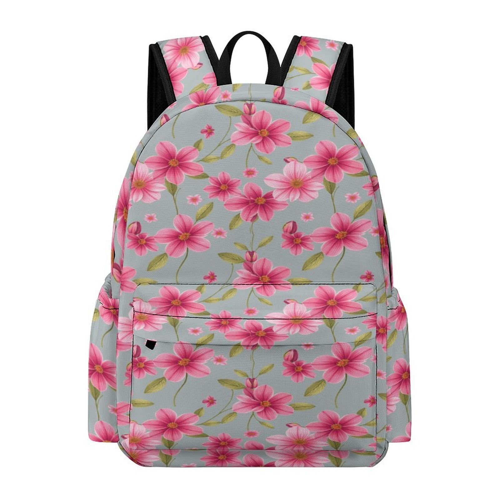 Seamless Flower Pattern Book Bag Men Backpack For Teen Large Capacity ...