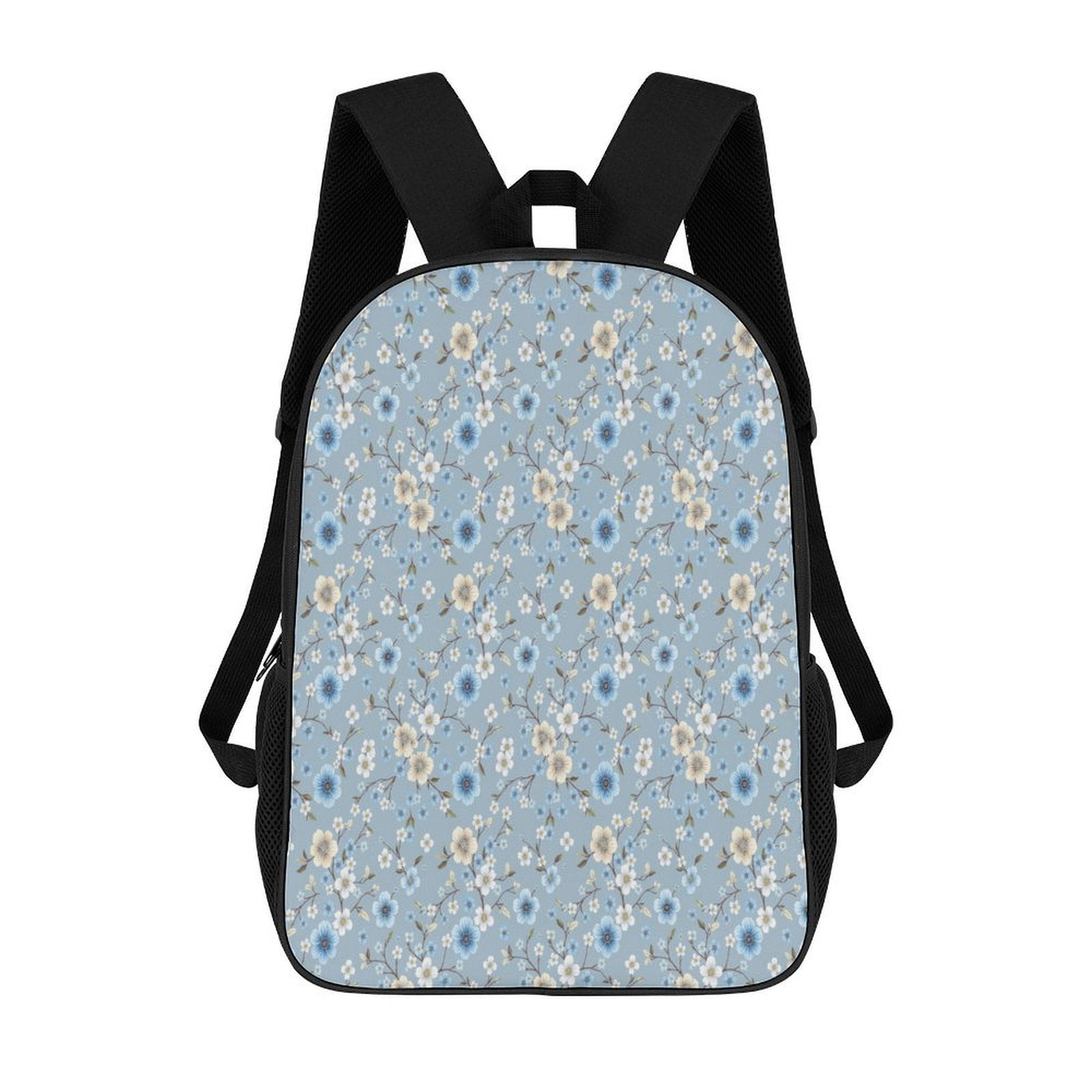 Seamless Flower PatternZipper Backpack Book Bag Supplies 17 Inch ...