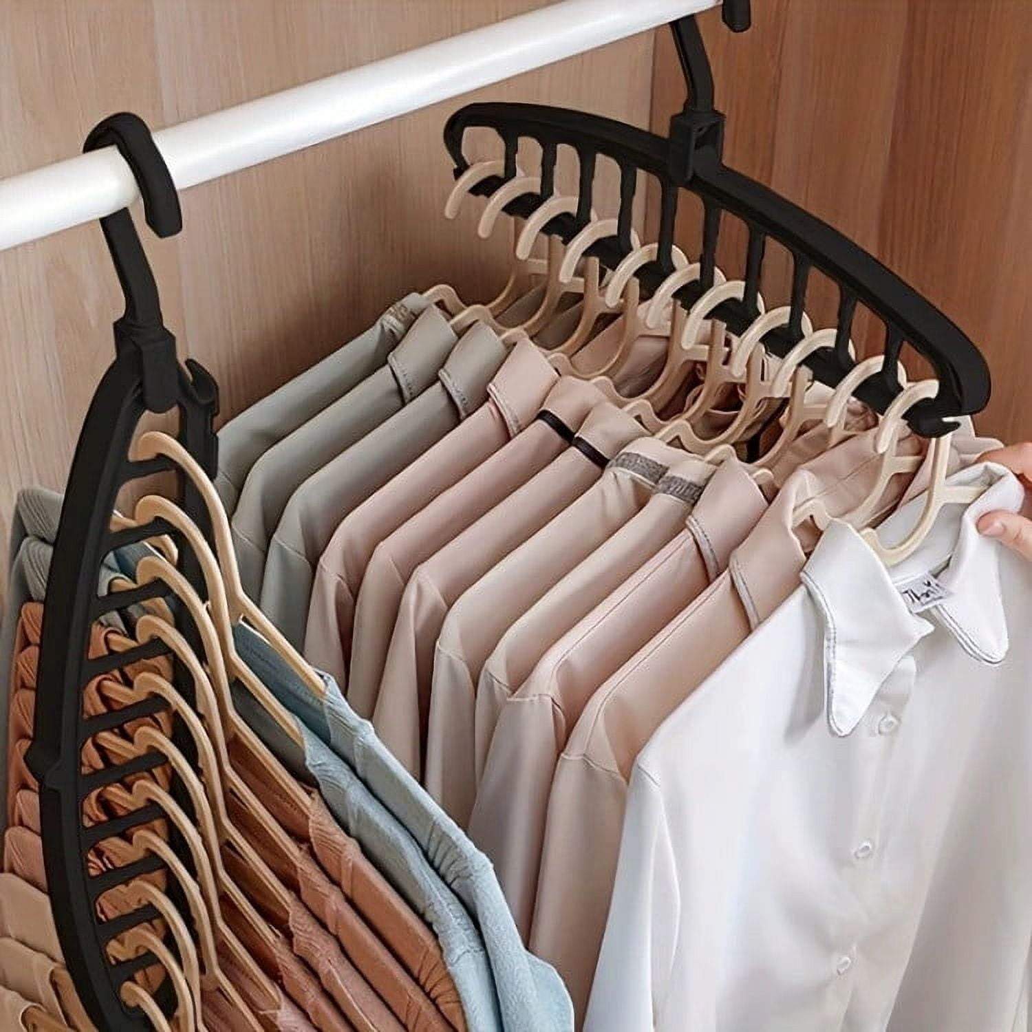 Seamless Folding Hanger, Multifunctional 11-Hole Hanger, Closet ...