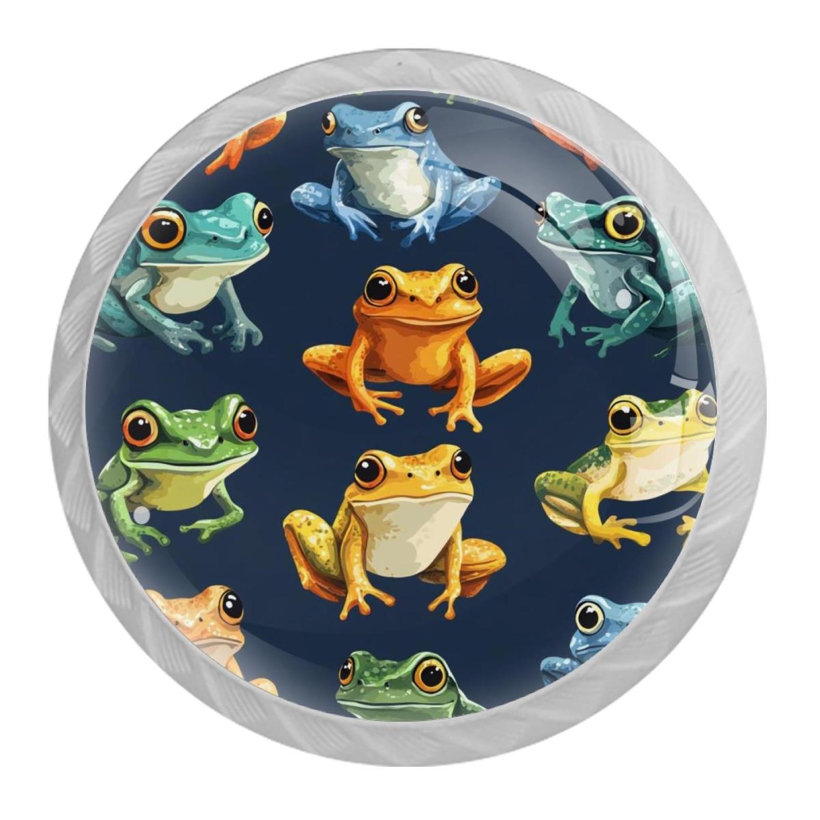 Seamless Frogs Colorful Pattern Custom Drawer Knobs - Transparent ...