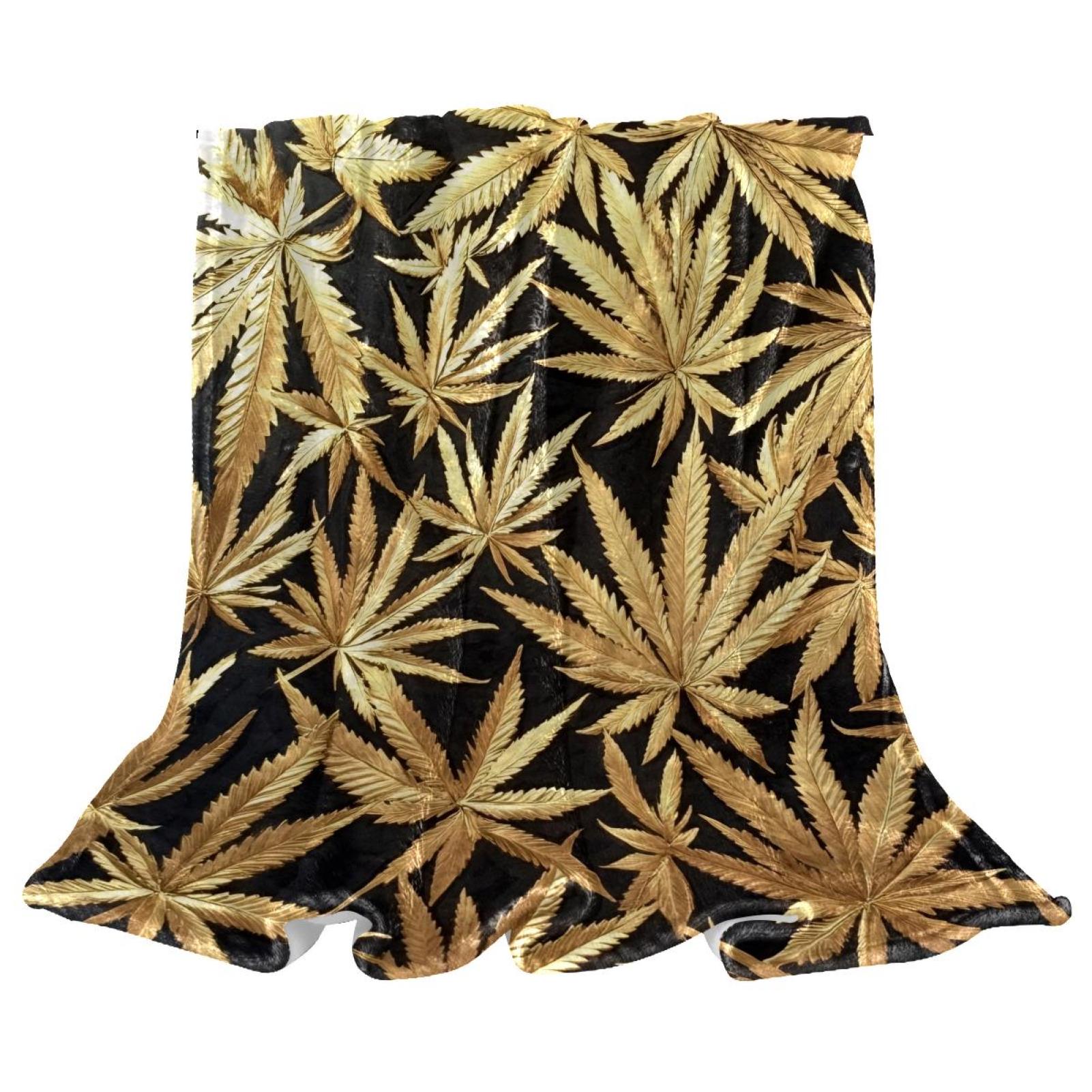 Seamless Gold Hemp Soft Throw Blanket Cozy Fleece Sofa Bed Couch ...